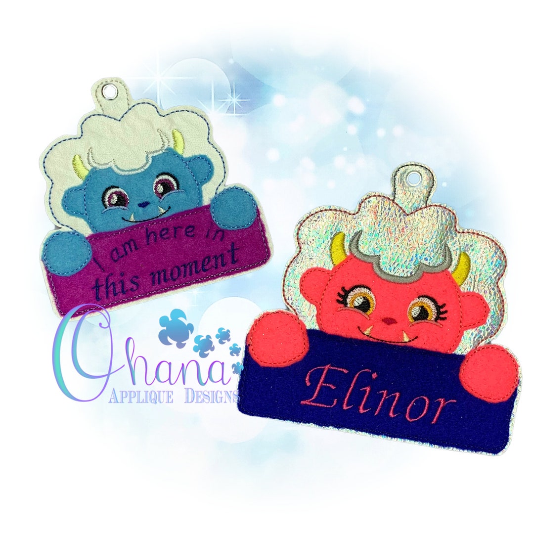 Yeti Luggage Tag in the Hoop Machine Embroidery Design - Etsy