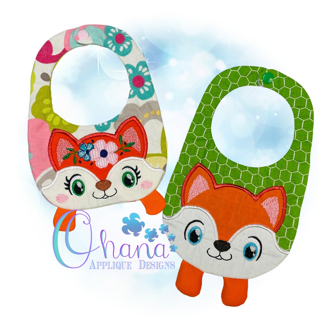 Fox Bib in the Hoop Machine Embroidery Design - Etsy