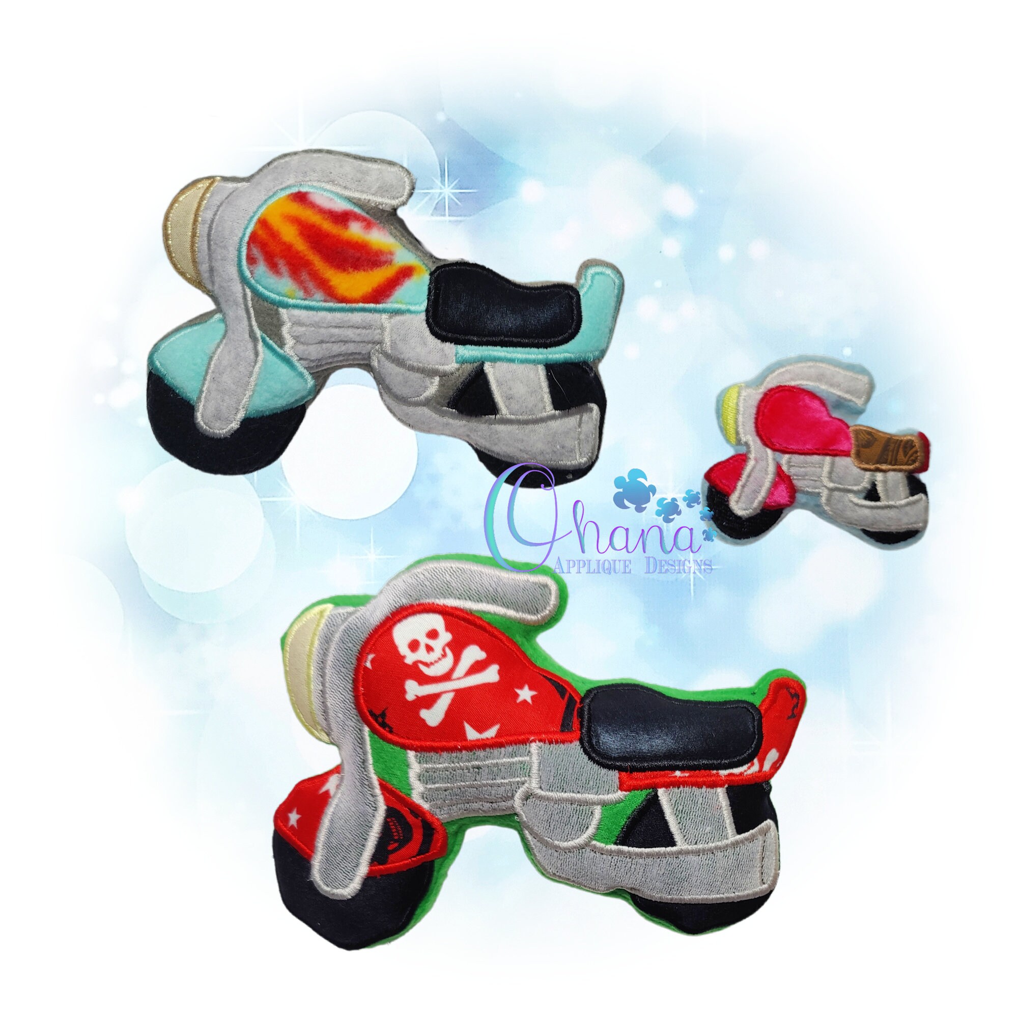 Motorcycle Stuffie in the Hoop Machine Embroidery Design | Etsy