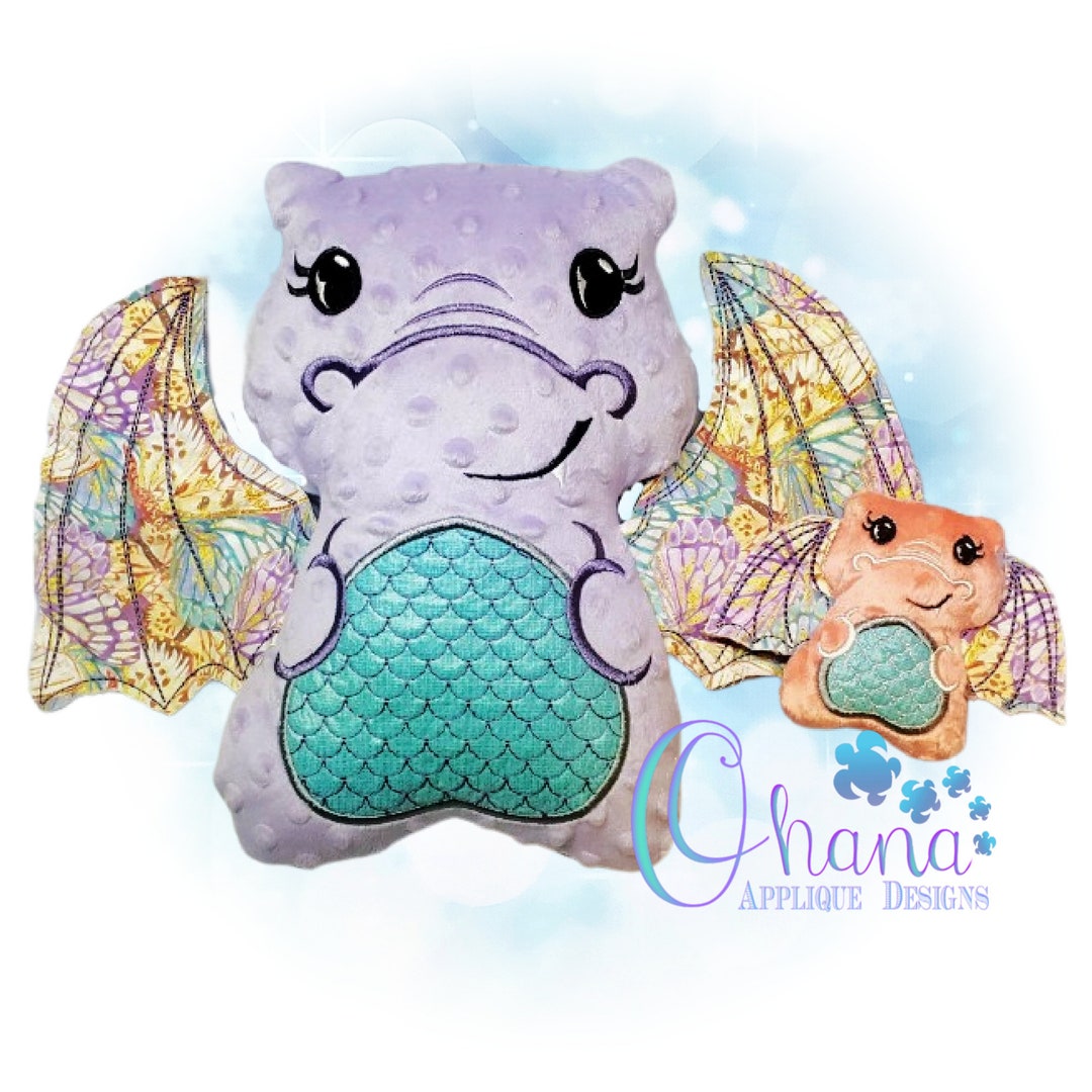 Sparky the Dragon Stuffie in the Hoop Machine Embroidery Design - Etsy