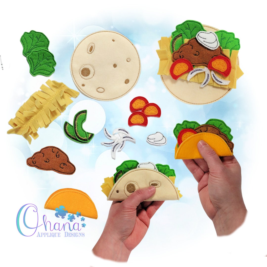 Taco Kit Play Set in the Hoop Machine Embroidery Design - Etsy