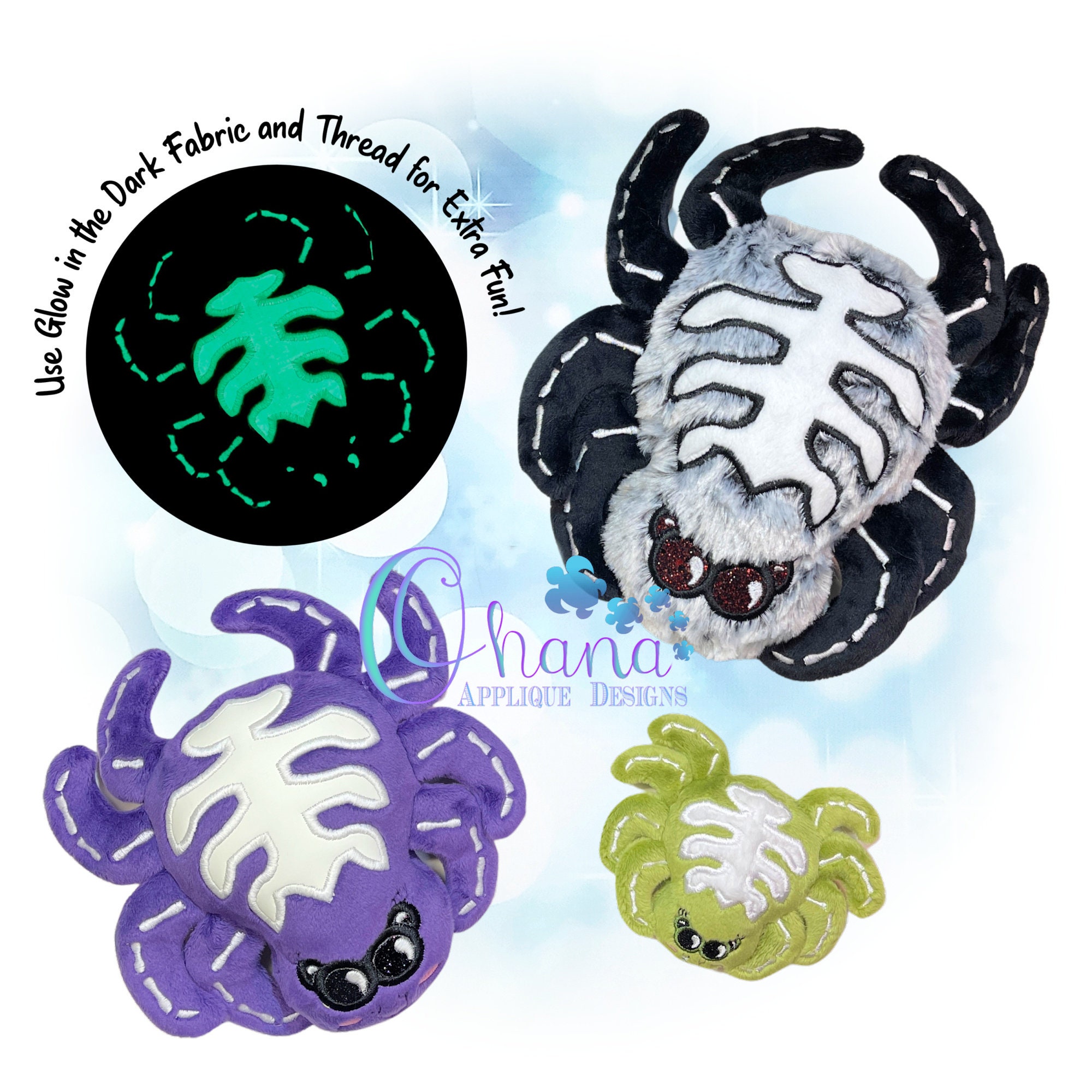 Skelly Spider Stuffie in the Hoop Machine Embroidery Design - Etsy