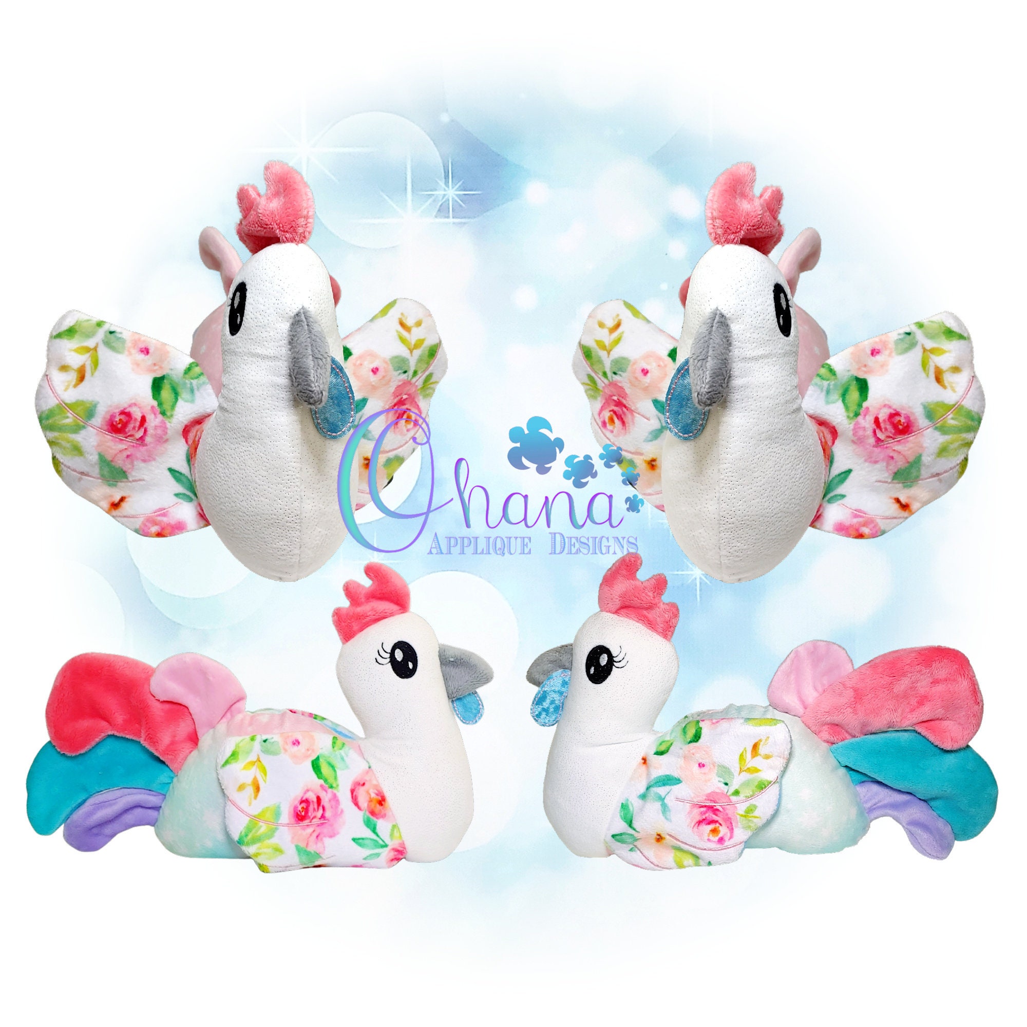 Rooster Stuffie in the Hoop Machine Embroidery Design - Etsy
