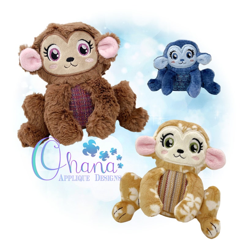 Marcel Monkey Stuffie in the Hoop Embroidery Machine Design - Etsy