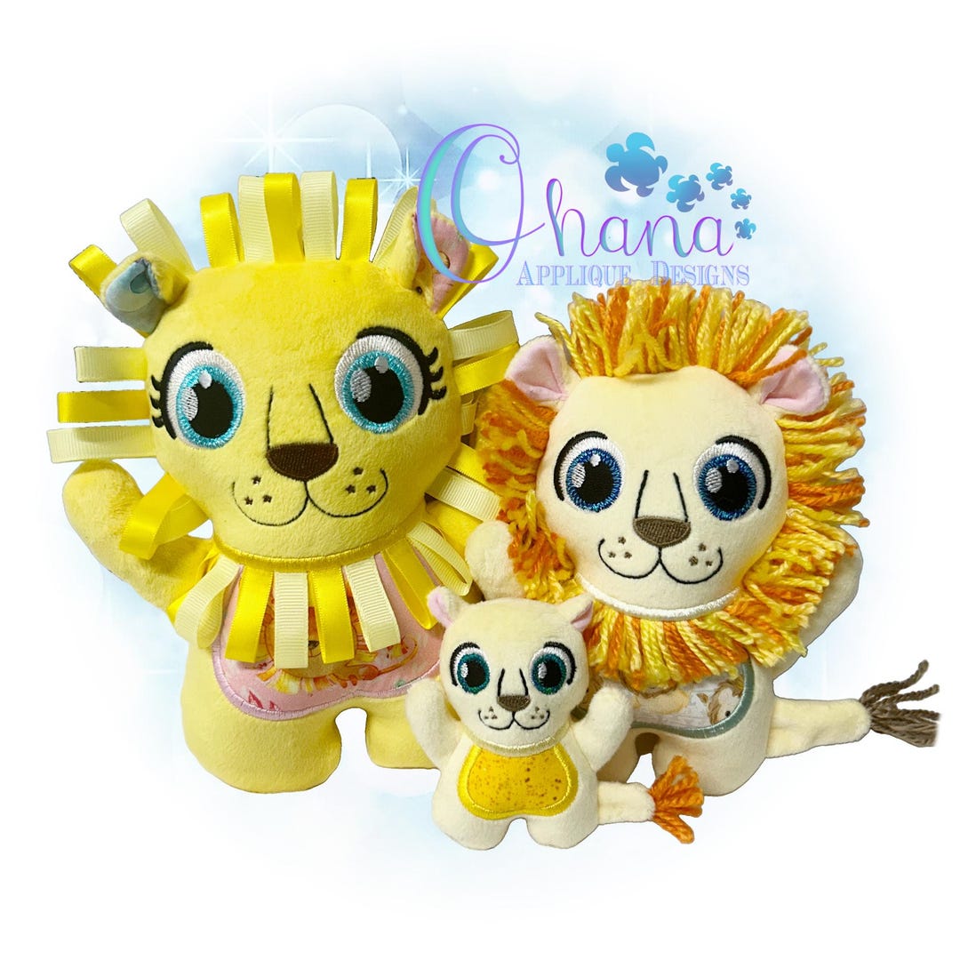 Huggable Lion Stuffie in the Hoop Machine Embroidery Design - Etsy