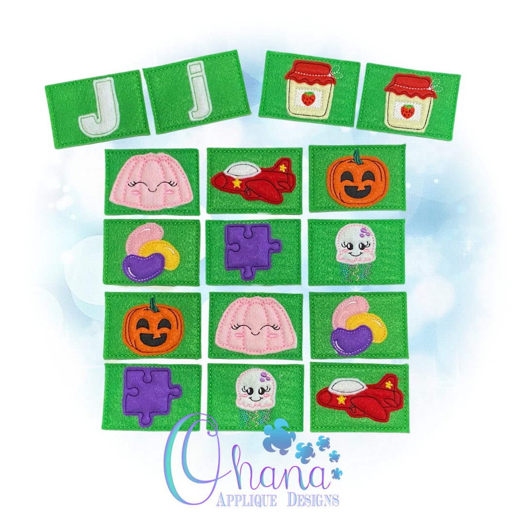 Letter J Matching Card Game in the Hoop Machine Embroidery Design - Etsy