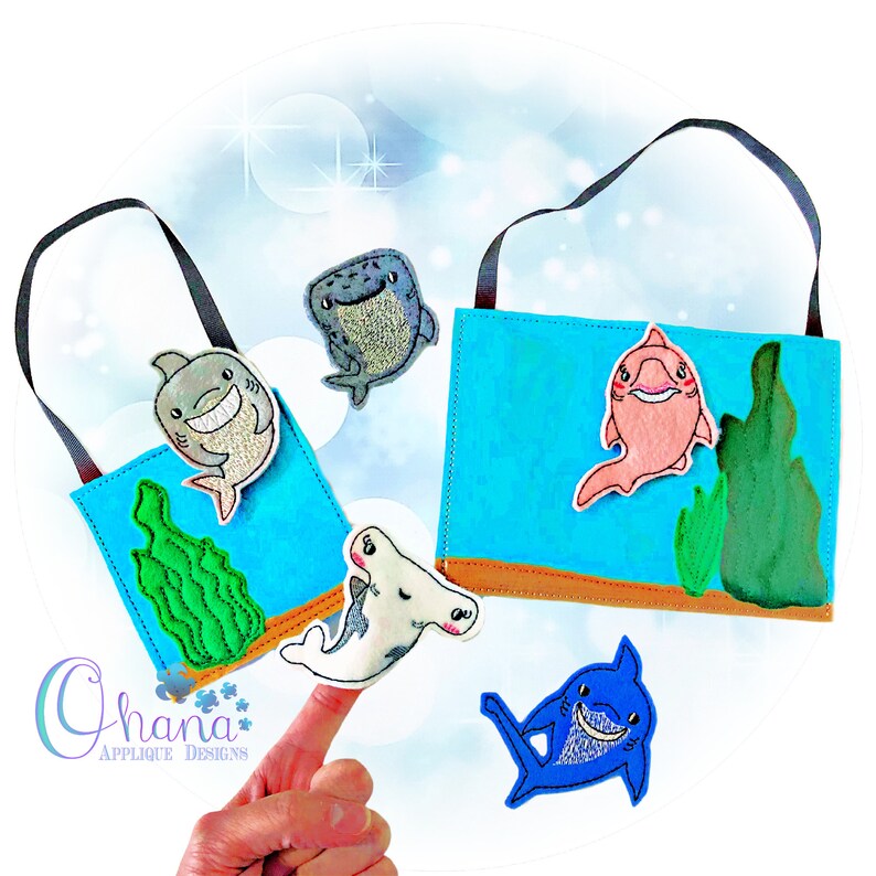 Shark Breeds Finger Puppets in the Hoop Machine Embroidery - Etsy