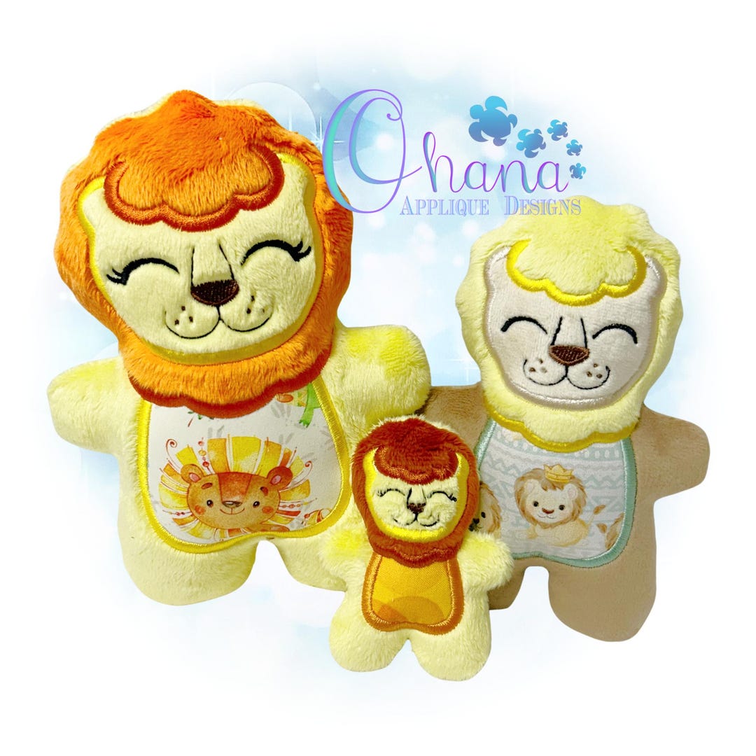 Simply Sweet Lion Stuffie in the Hoop Machine Embroidery Design - Etsy