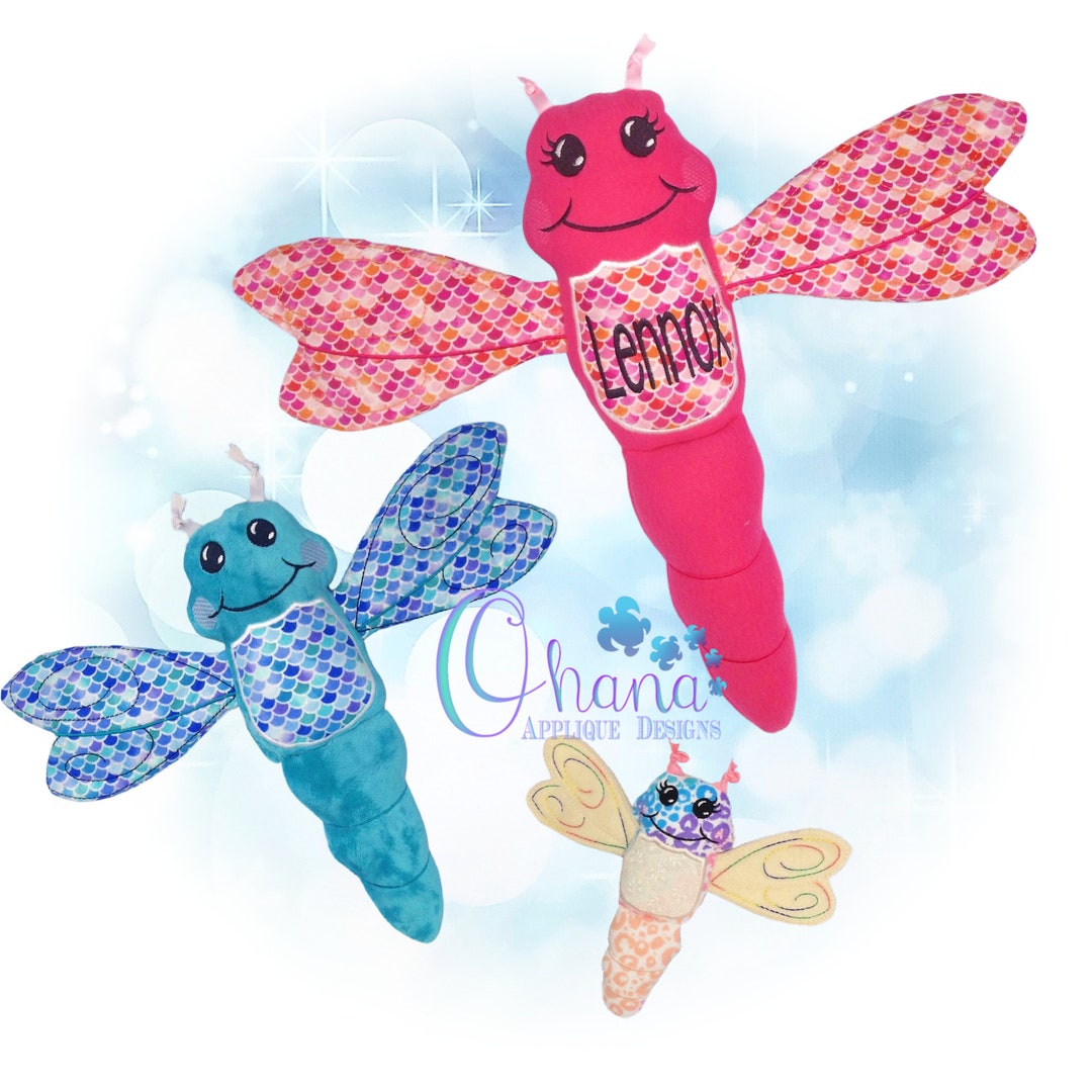 Dragonfly Stuffie in the Hoop Machine Embroidery Design - Etsy