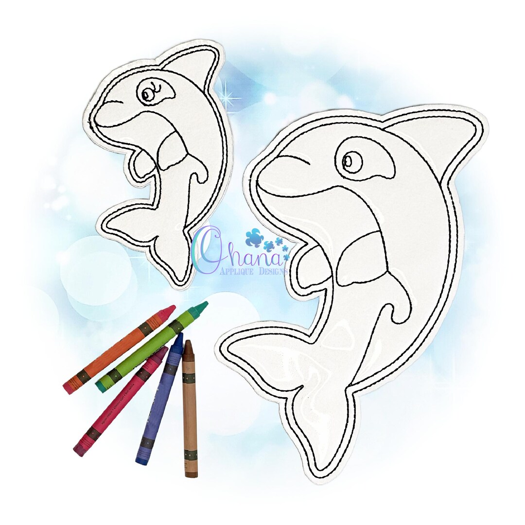 Orca Flat Coloring Doll in the Hoop Embroidery Machine Design - Etsy