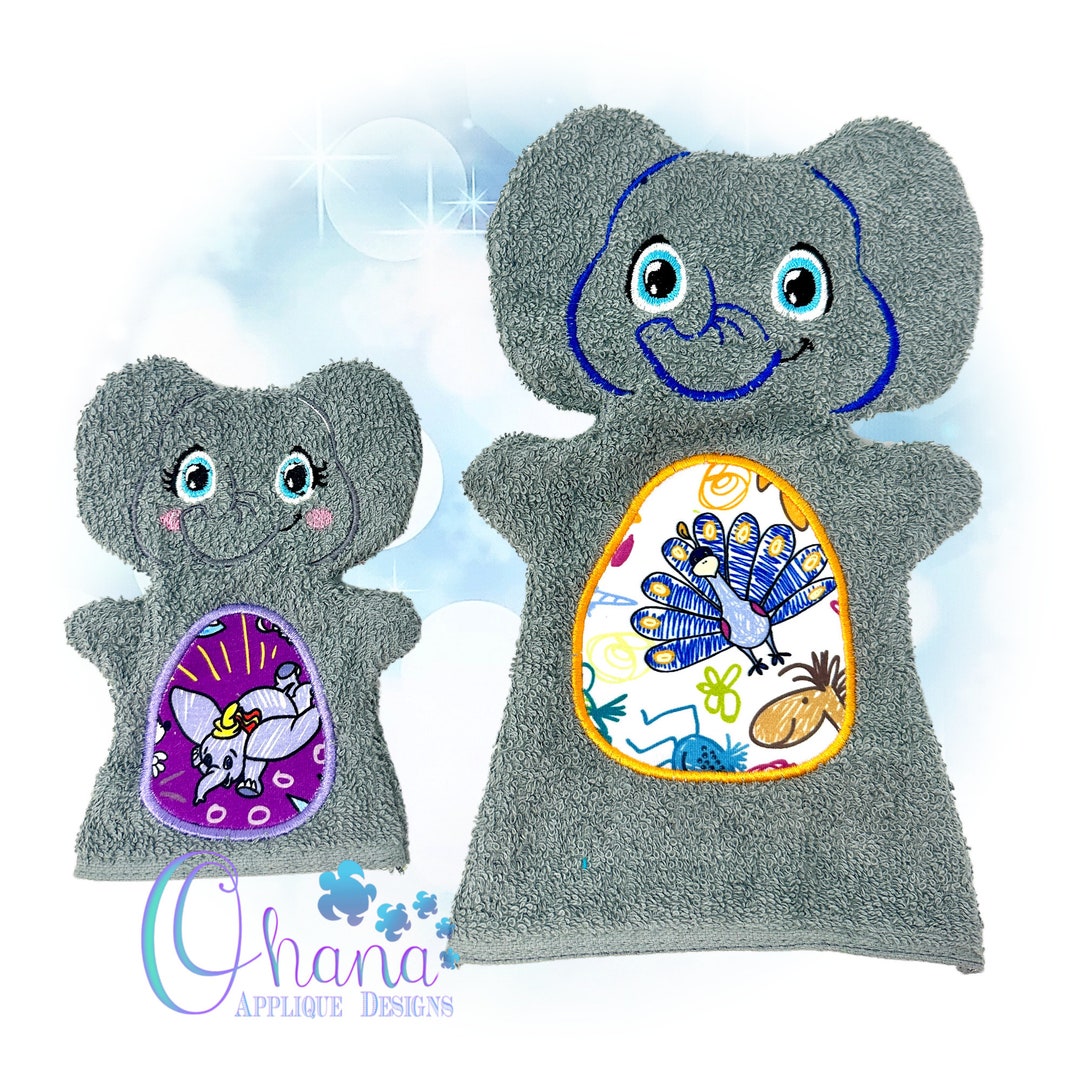 Elliot Elephant Hand Puppet in the Hoop Machine Embroidery Design - Etsy