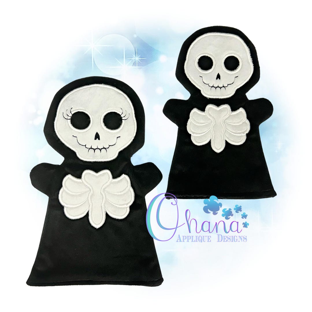 Skeleton Hand Puppet in the Hoop Machine Embroidery Design - Etsy
