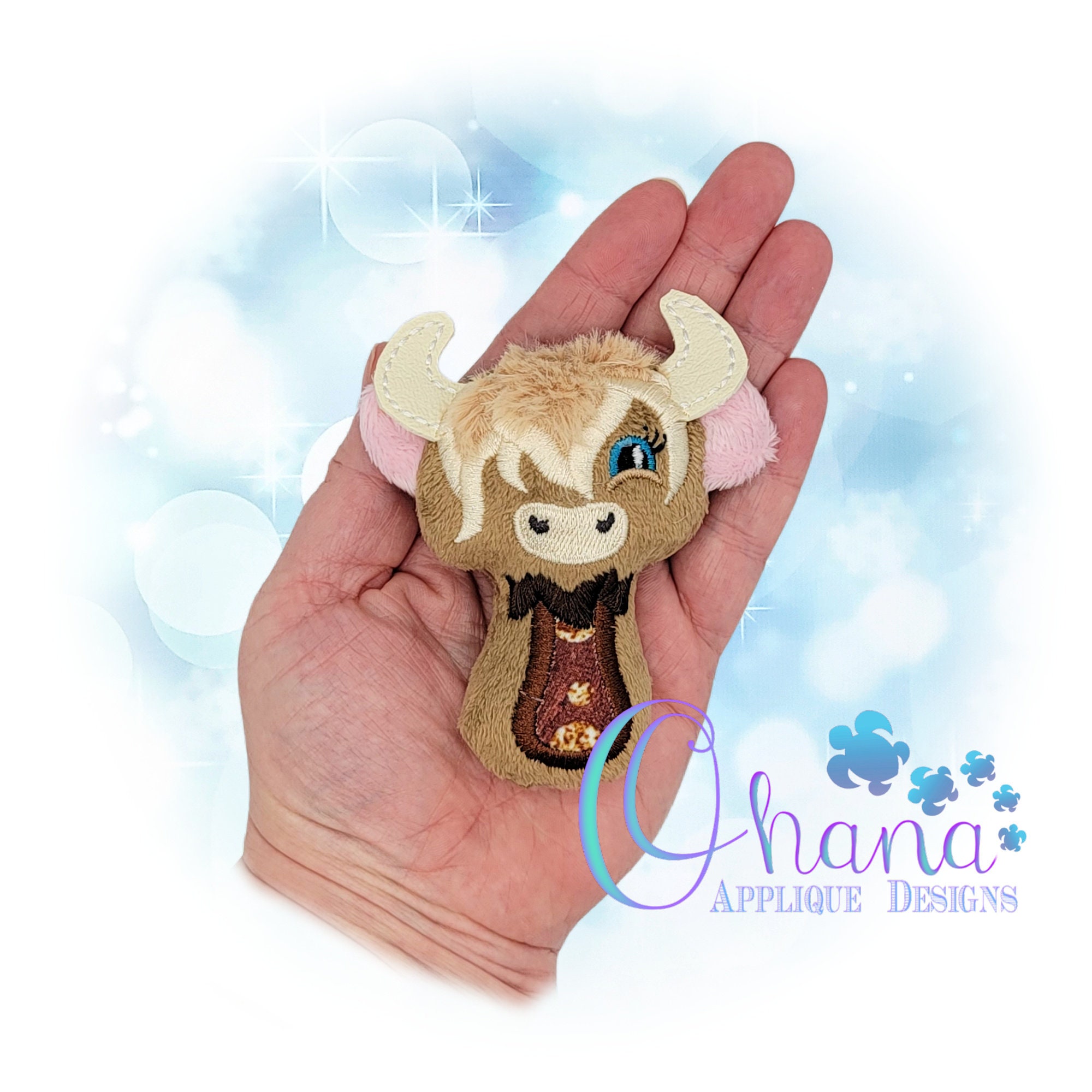 Highland Cow Rattle in the Hoop Machine Embroidery Design - Etsy