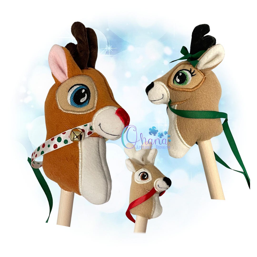 Reindeer Hobby Horse Stuffie in the Hoop Machine Embroidery Design - Etsy