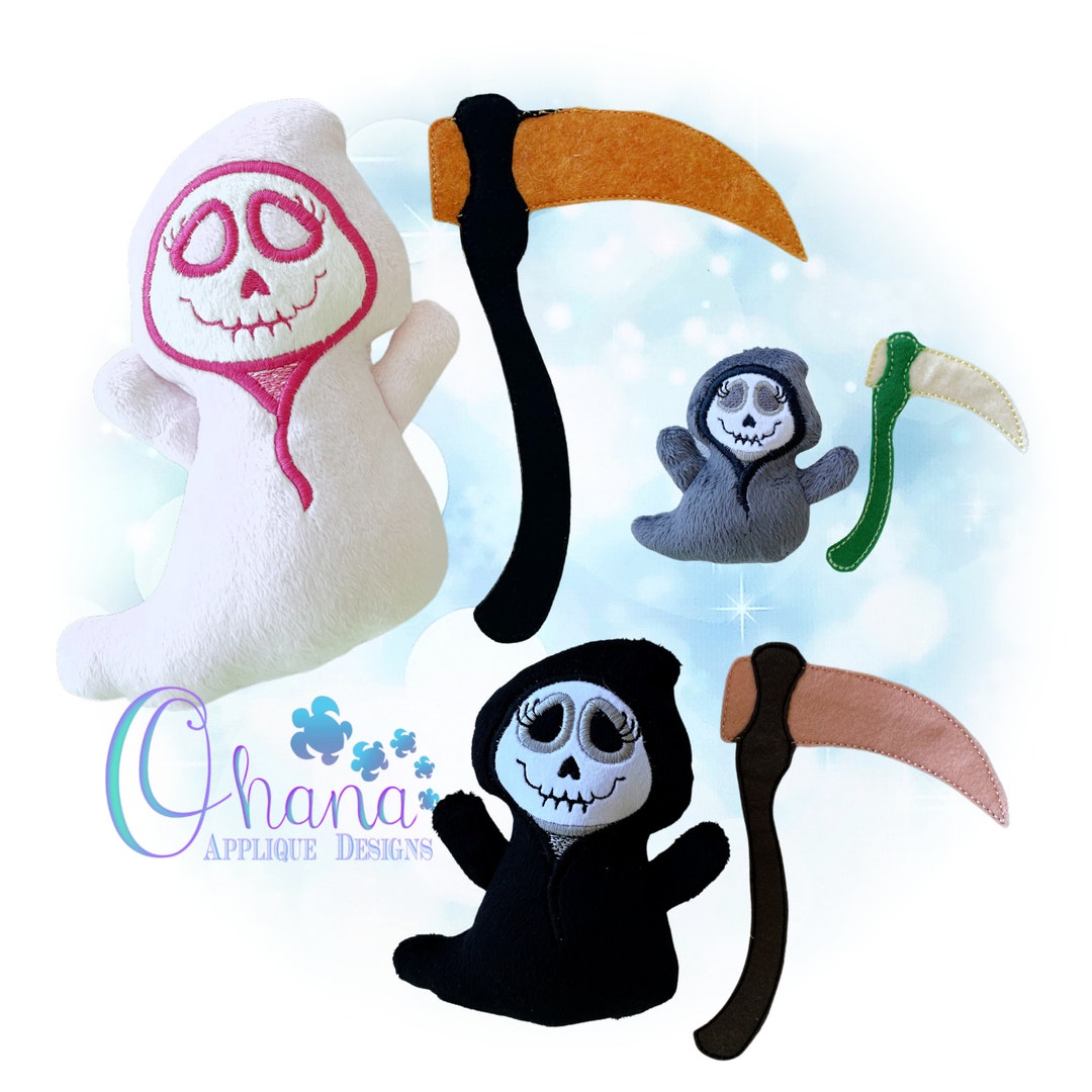Grim Reaper Stuffie in the Hoop Machine Embroidery Design - Etsy