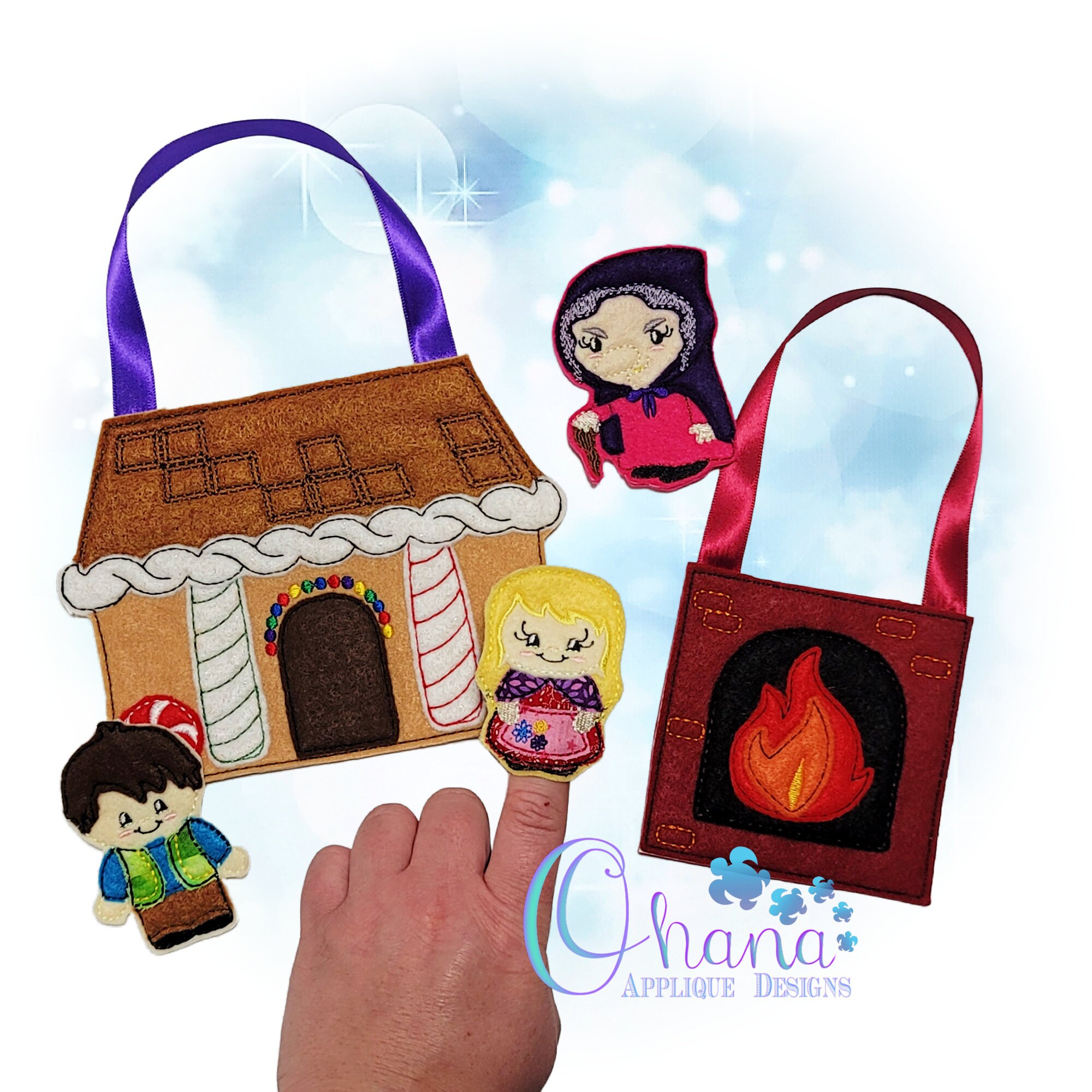 Hansel and Gretel Finger Puppet Set in the Hoop Machine Embroidery ...