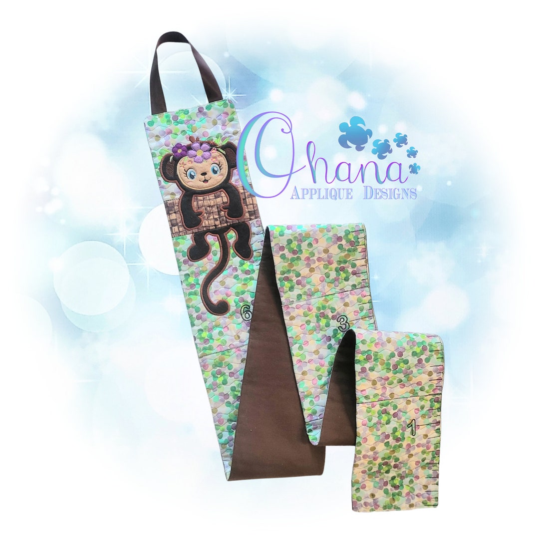 Monkey Growth Chart in the Hoop Machine Embroidery Design - Etsy