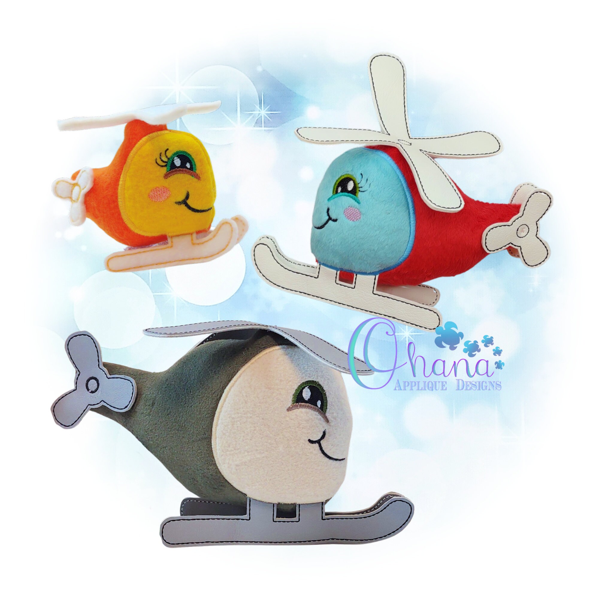 Helicopter Stuffie in the Hoop Machine Embroidery Design - Etsy