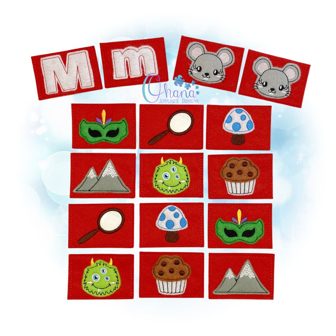 Letter M Matching Card Game in the Hoop Machine Embroidery Design - Etsy