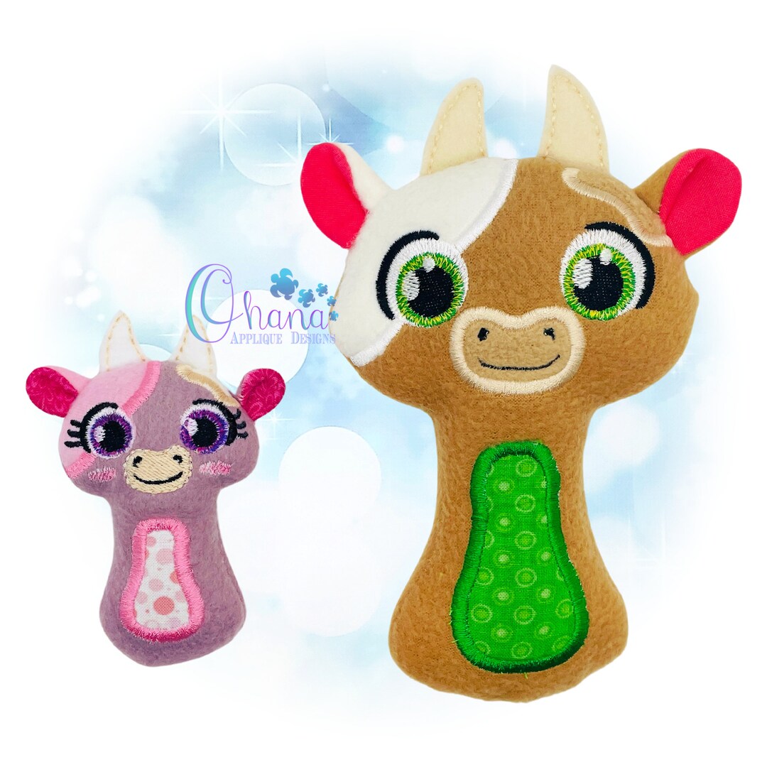 Huggable Cow Rattle in the Hoop Machine Embroidery Design - Etsy