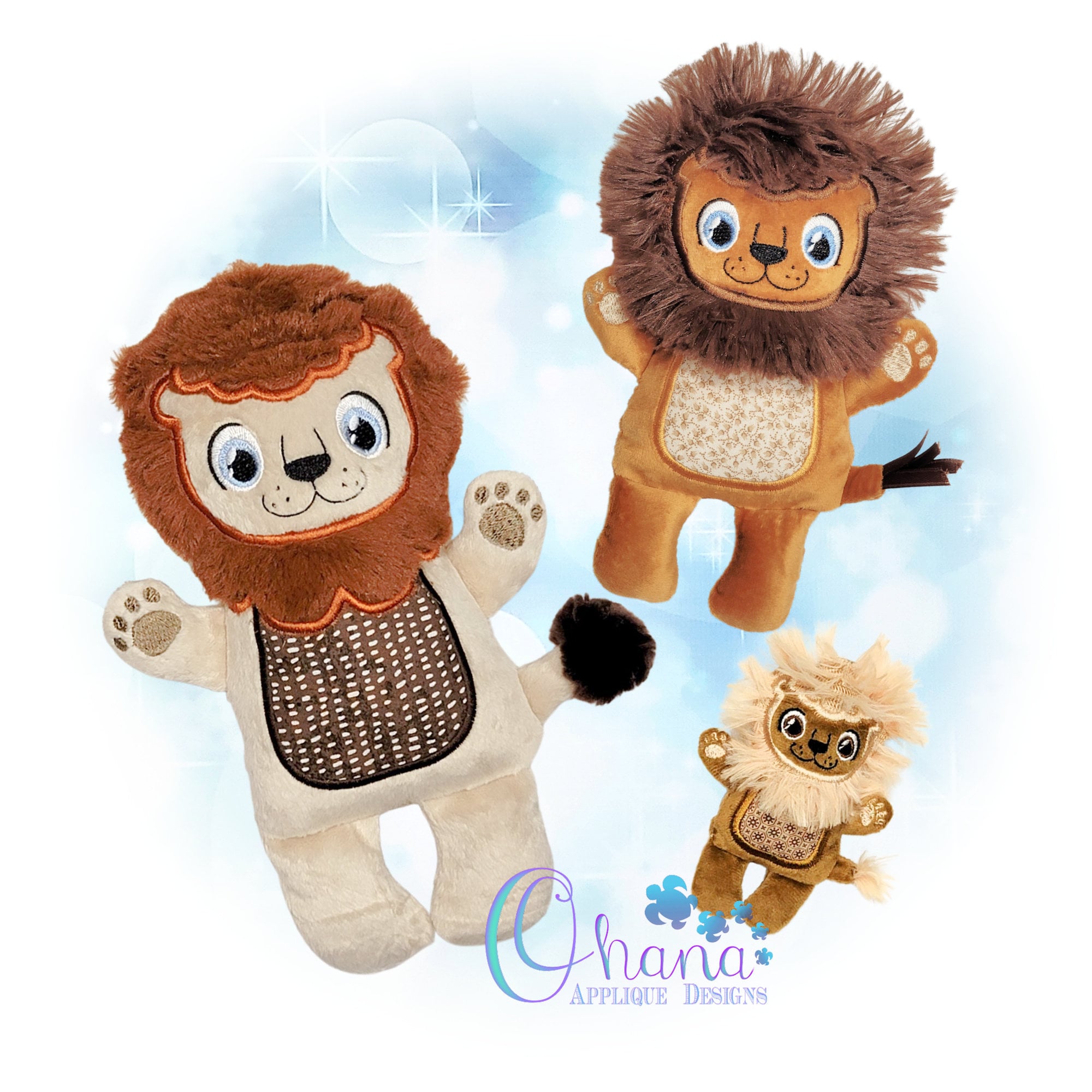 Liam Lion Stuffie in the Hoop Machine Embroidery Design - Etsy
