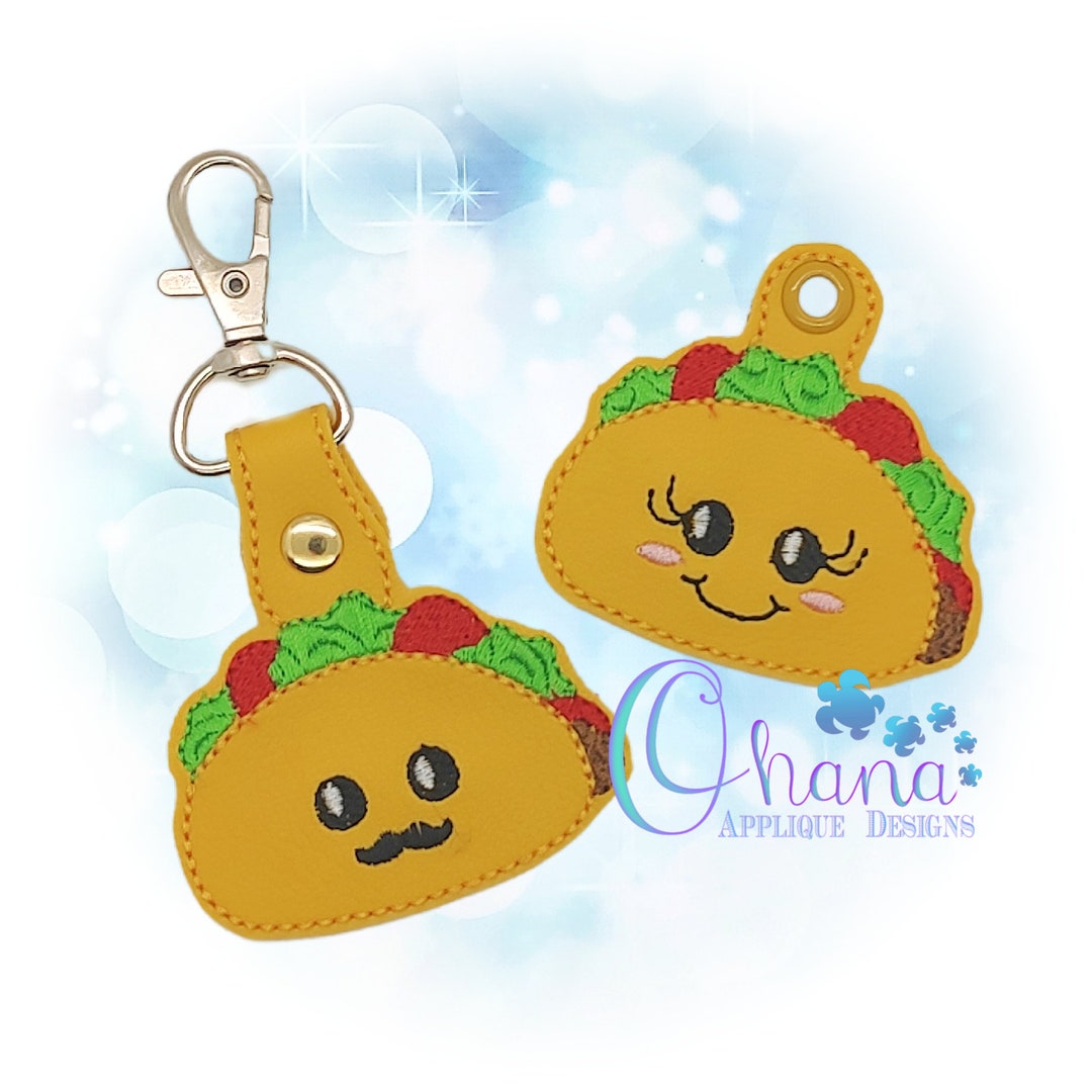 Taco Key Chain, Key Fob, Snap Tab in the Hoop Designs Machine ...
