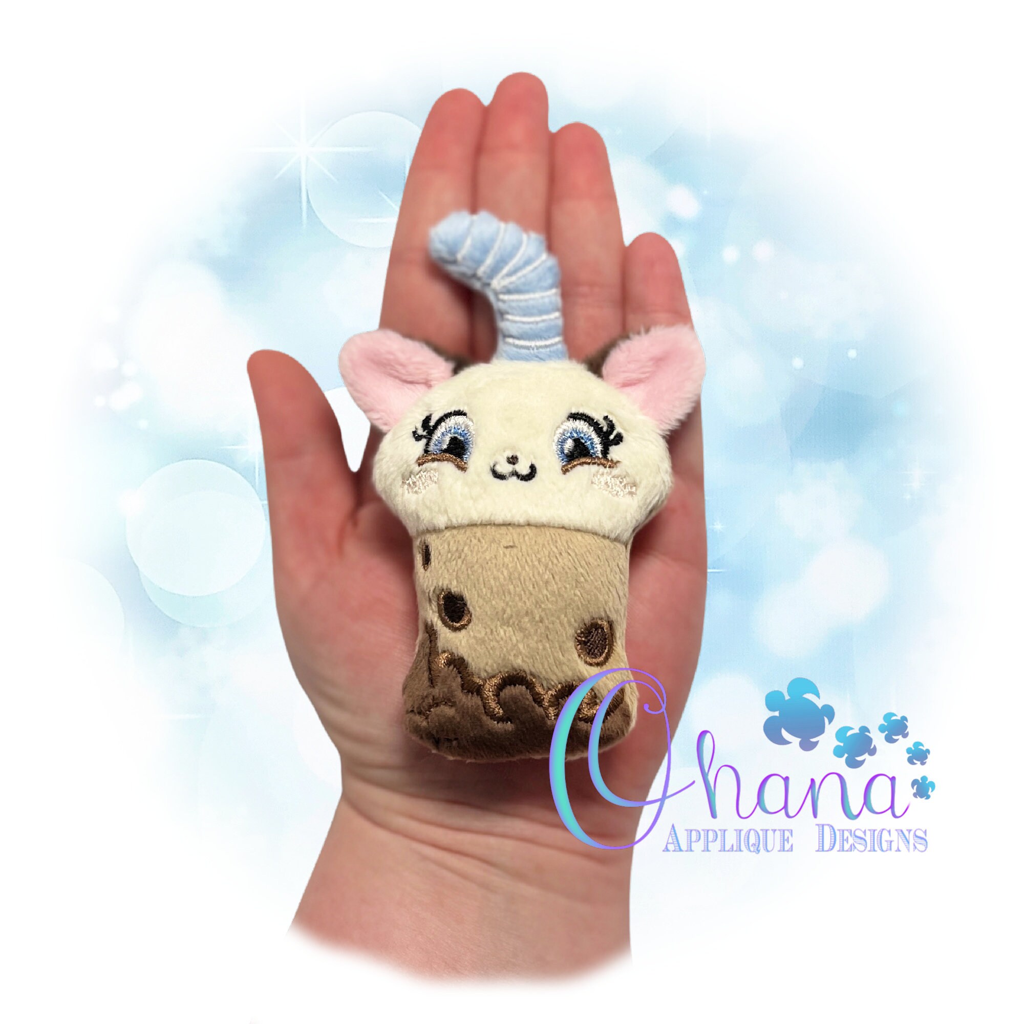 Kitty Bubble Tea Stuffie in the Hoop Machine Embroidery Design - Etsy