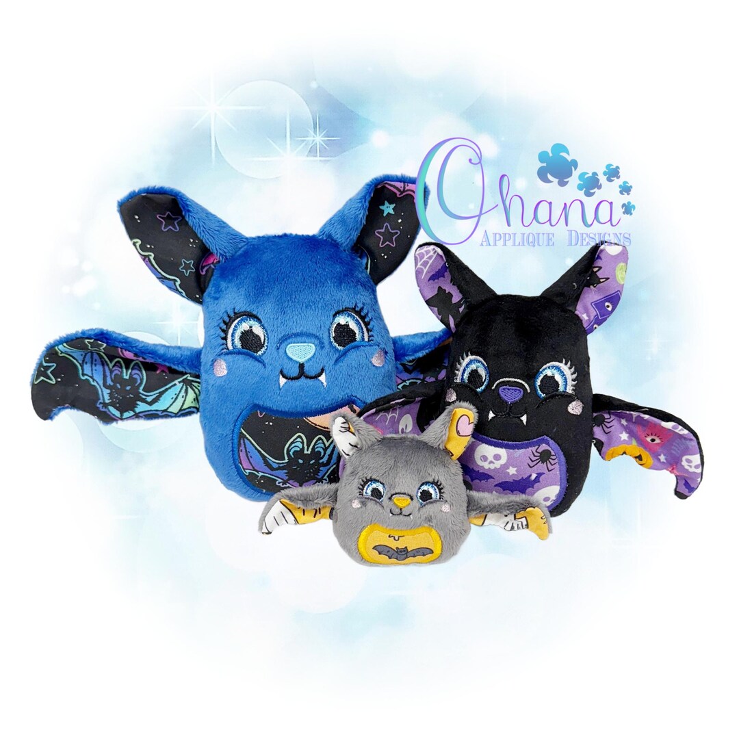 Bat Egglet Stuffie in the Hoop Machine Embroidery Design - Etsy