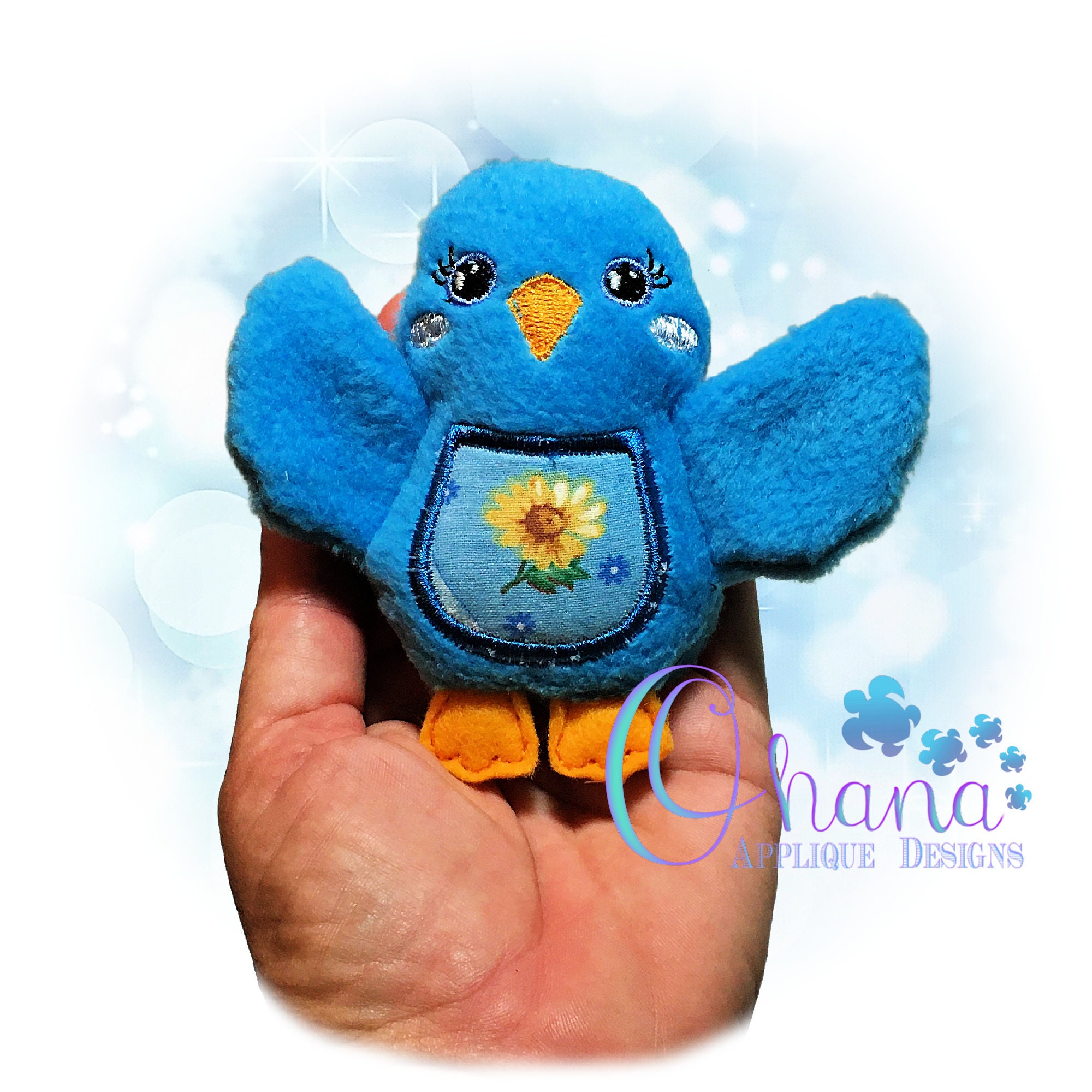 Bella Bluebird Stuffie in the Hoop Machine Embroidery Design - Etsy