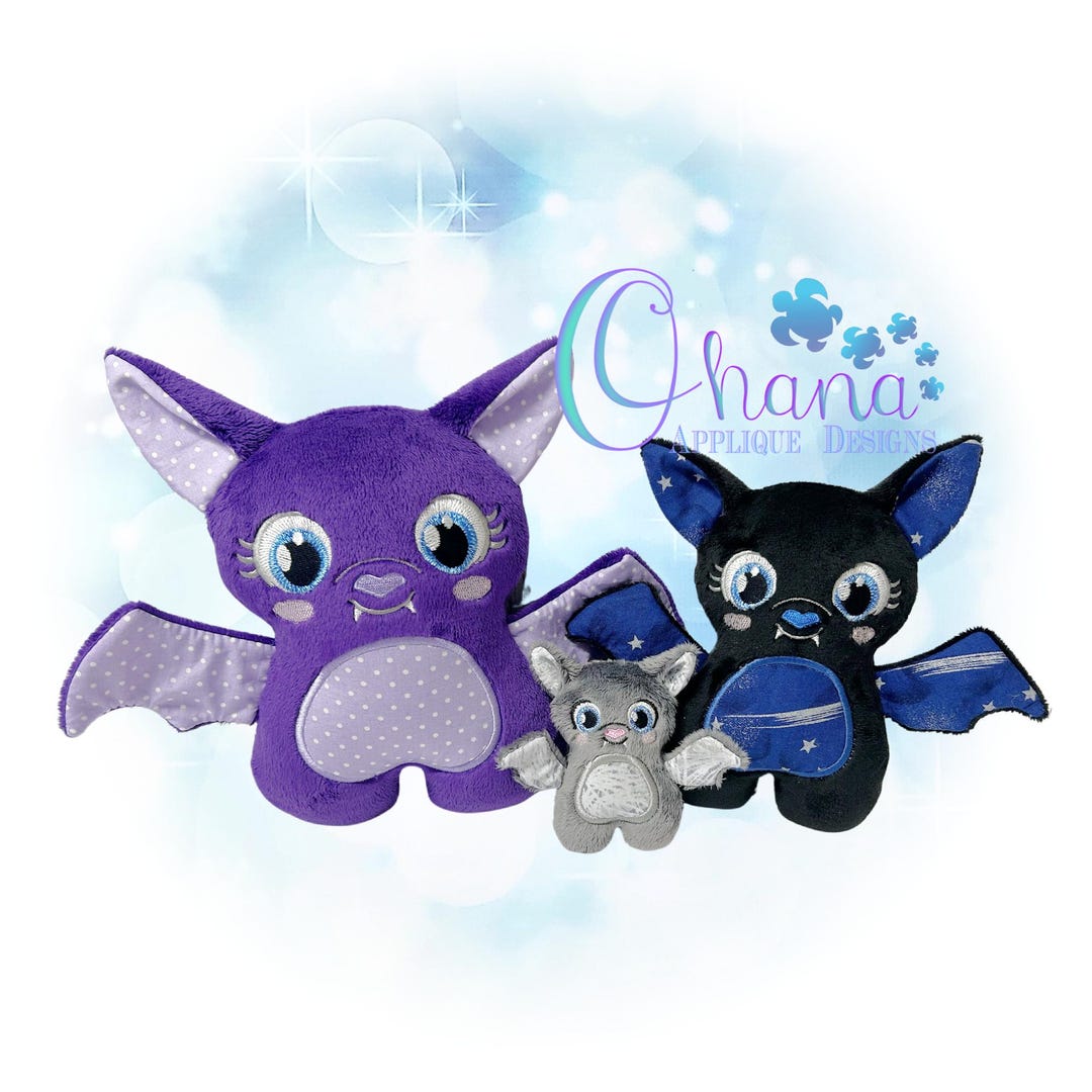 Huggable Bat Stuffie in the Hoop Embroidery Machine Design - Etsy