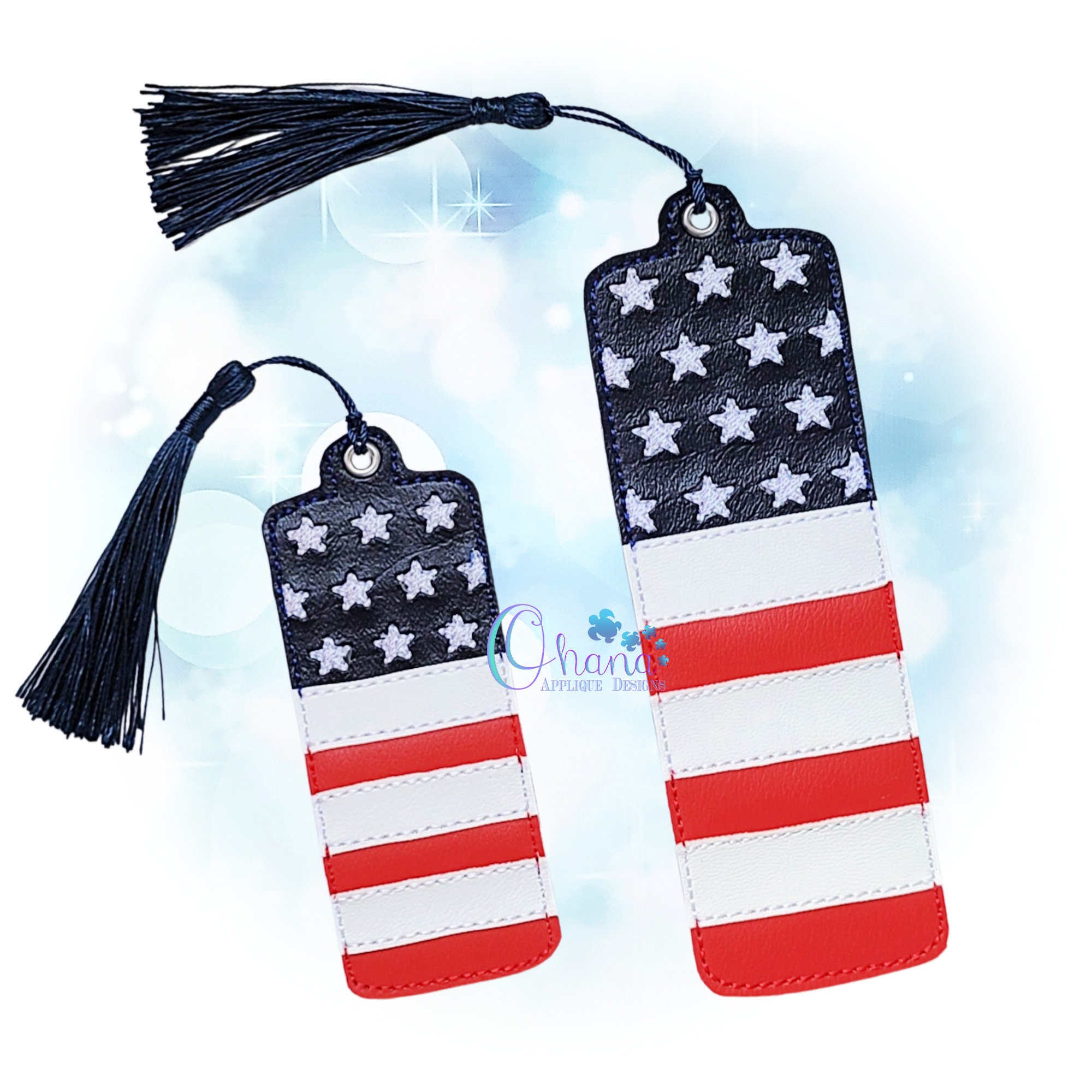 American Flag Bookmark in the Hoop Machine Embroidery Design - Etsy