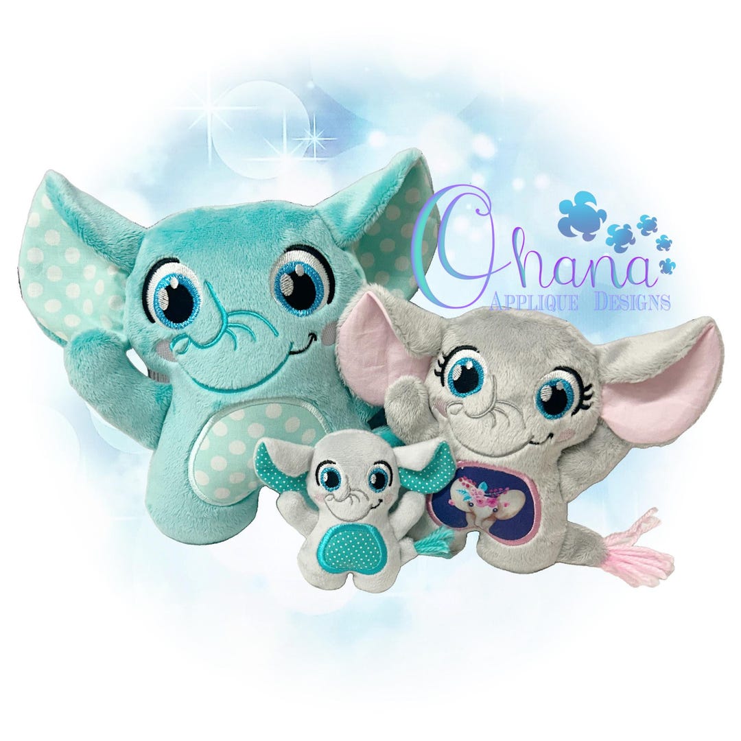 Huggable Elephant Stuffie in the Hoop Machine Embroidery Design - Etsy