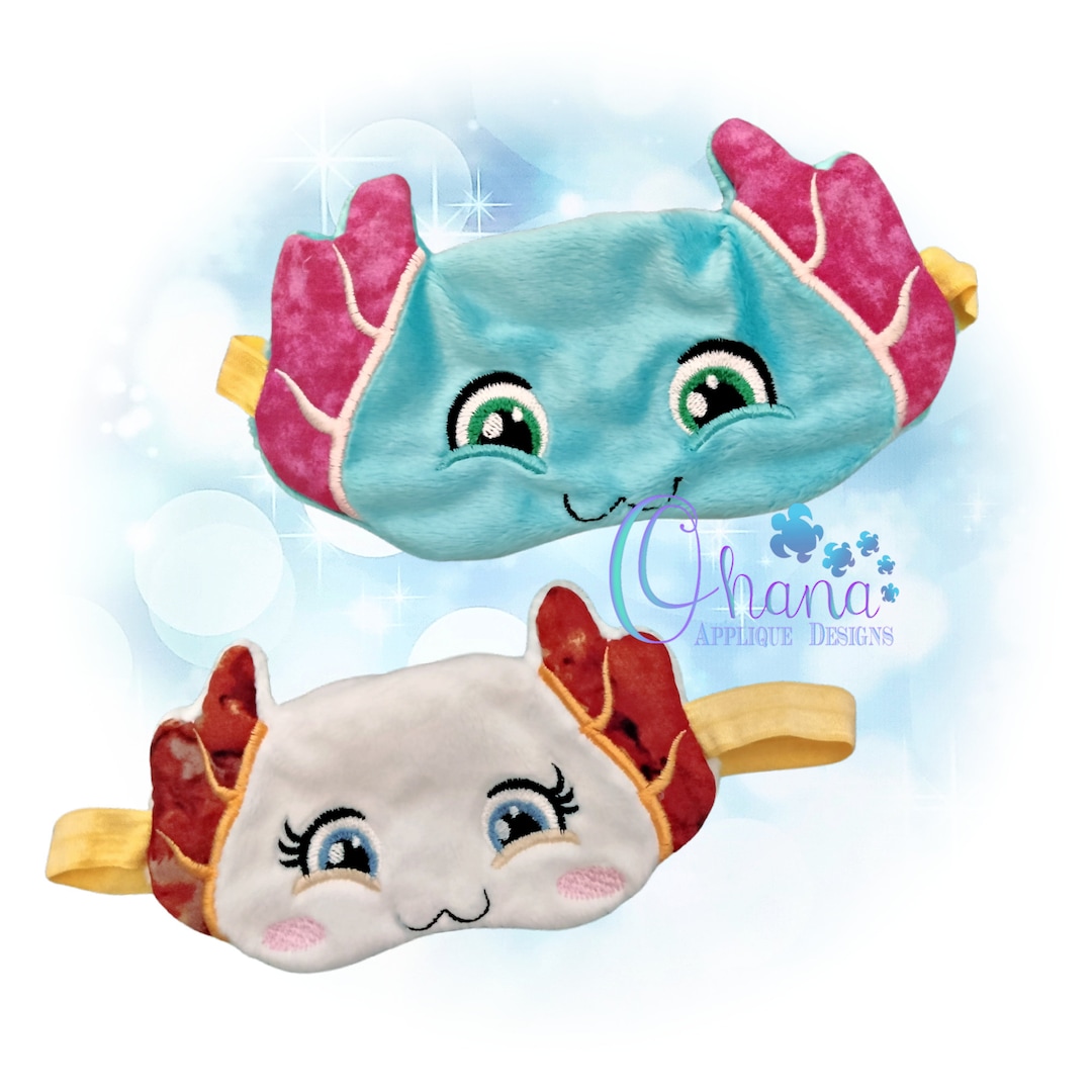 Axolotl Sleep Mask in the Hoop Machine Embroidery Design - Etsy
