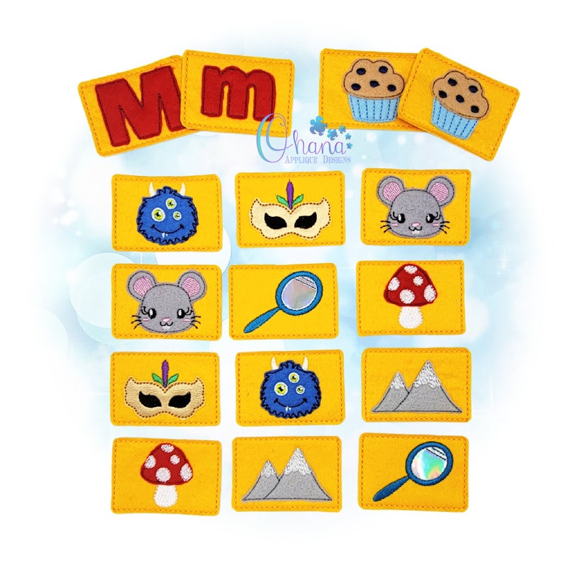 Letter M Matching Card Game in the Hoop Machine Embroidery Design - Etsy