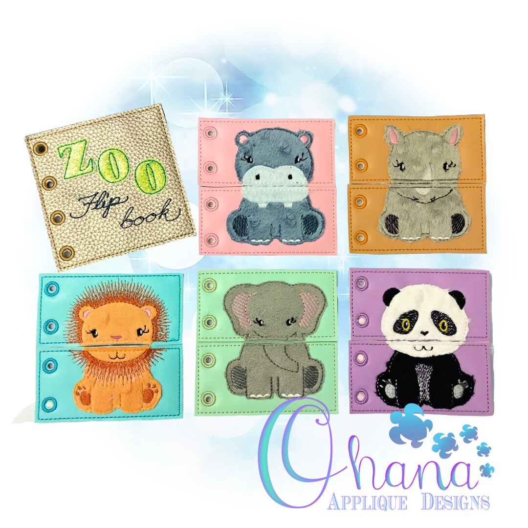 Zoo Animal Flip Quiet Book in the Hoop Machine Embroidery Design - Etsy