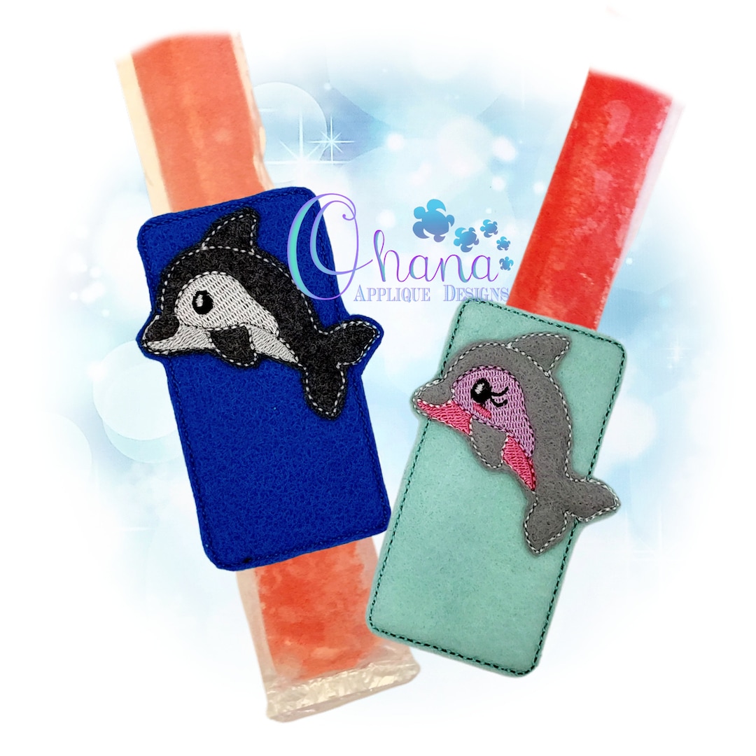 Dolphin Ice Pop Holder in the Hoop Machine Embroidery Design - Etsy