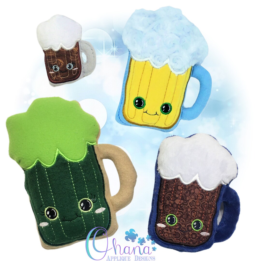 Kawaii Beer Stuffie in the Hoop Machine Embroidery Design - Etsy