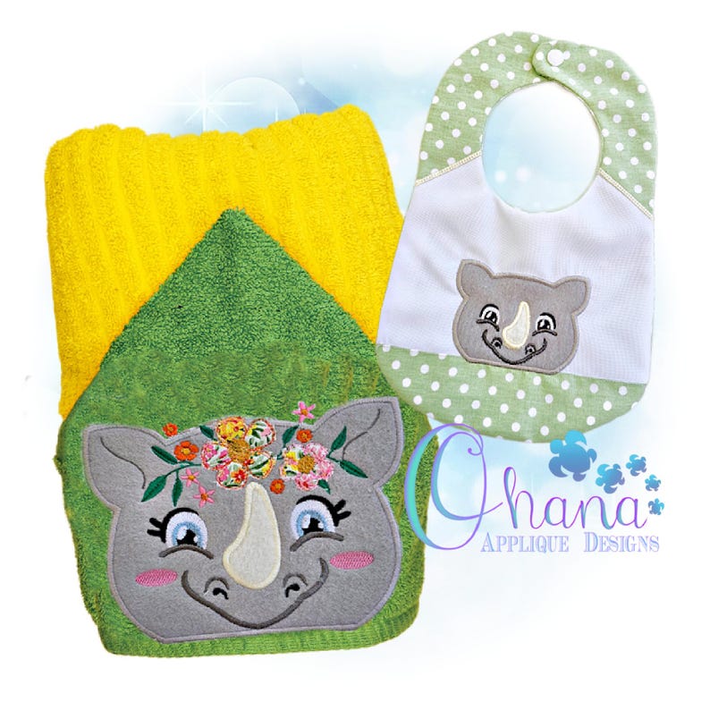 Floral Rhino Peeker in the Hoop Embroidery Design - Etsy