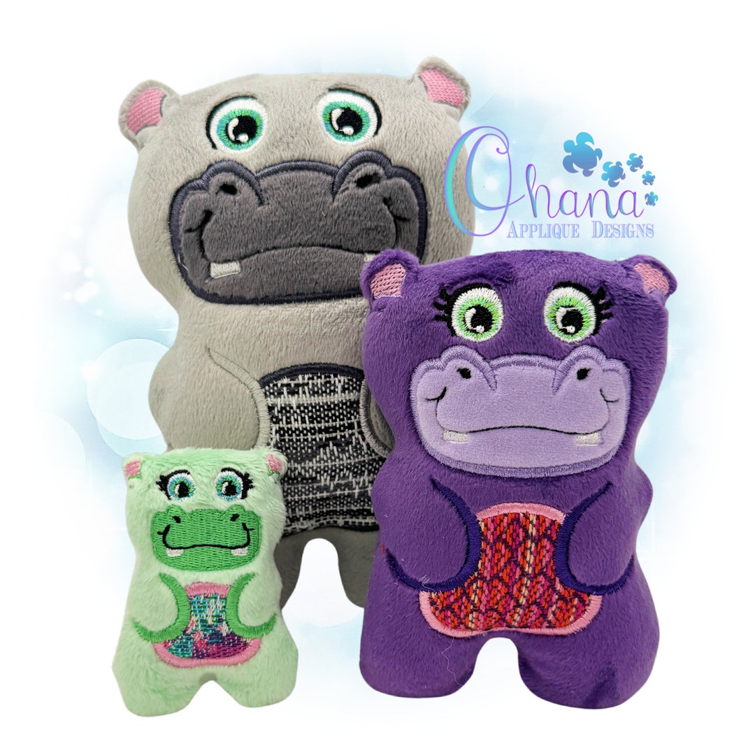 Chubby Hippo Stuffie in the Hoop Machine Embroidery Design - Etsy