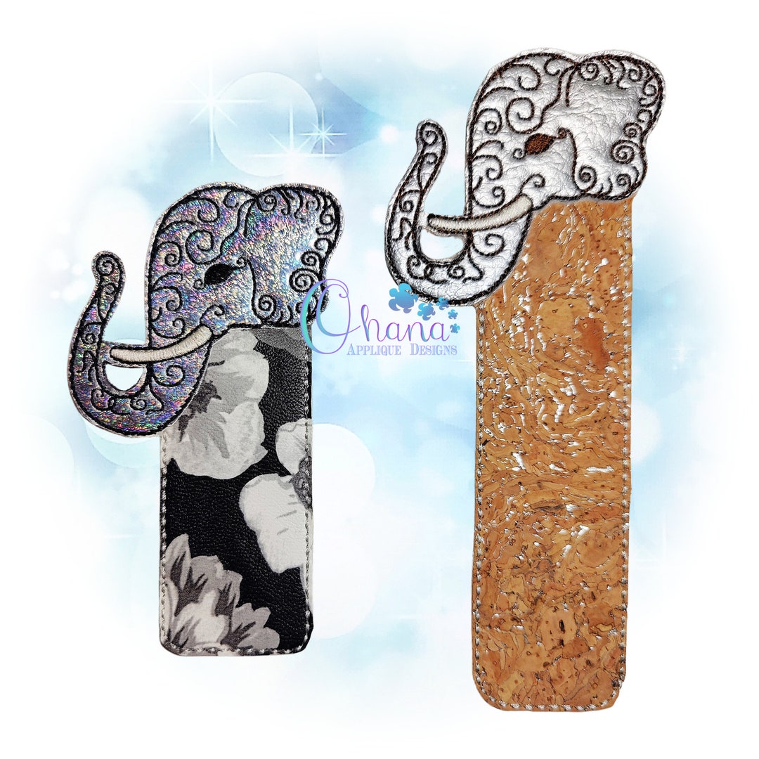 Swirly Elephant Bookmark in the Hoop Machine Embroidery Design - Etsy