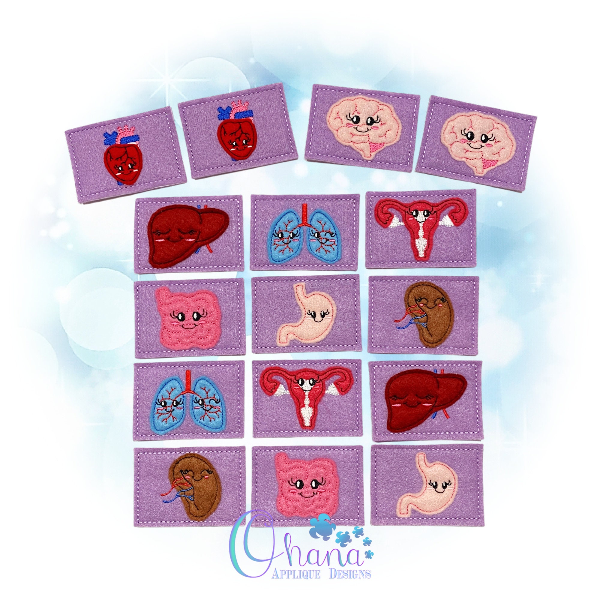 Anatomy Matching Card Game in the Hoop Machine Embroidery Design - Etsy