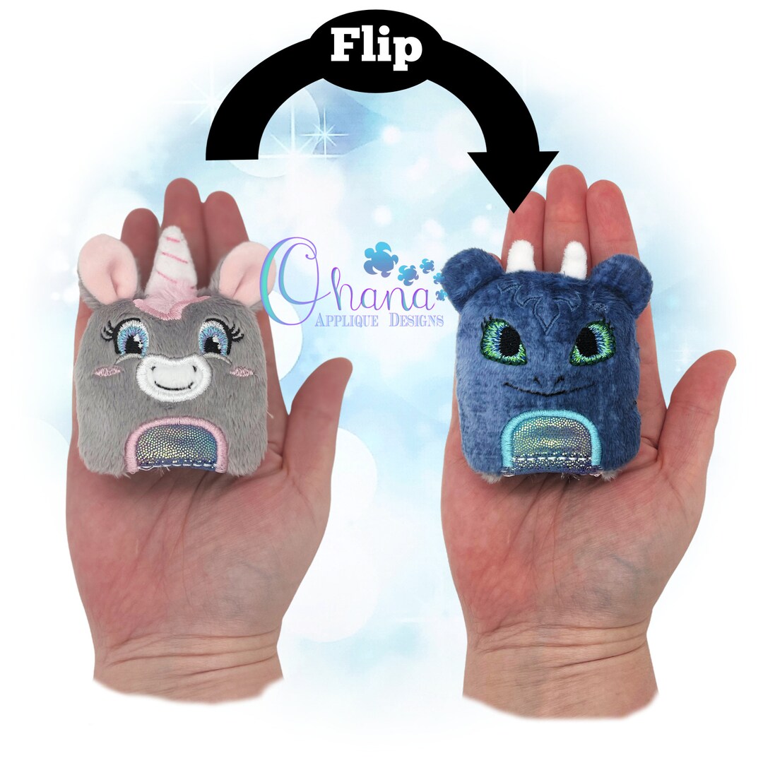 Unicorn/dragon Flip Stuffie in the Hoop Embroidery Machine Design - Etsy