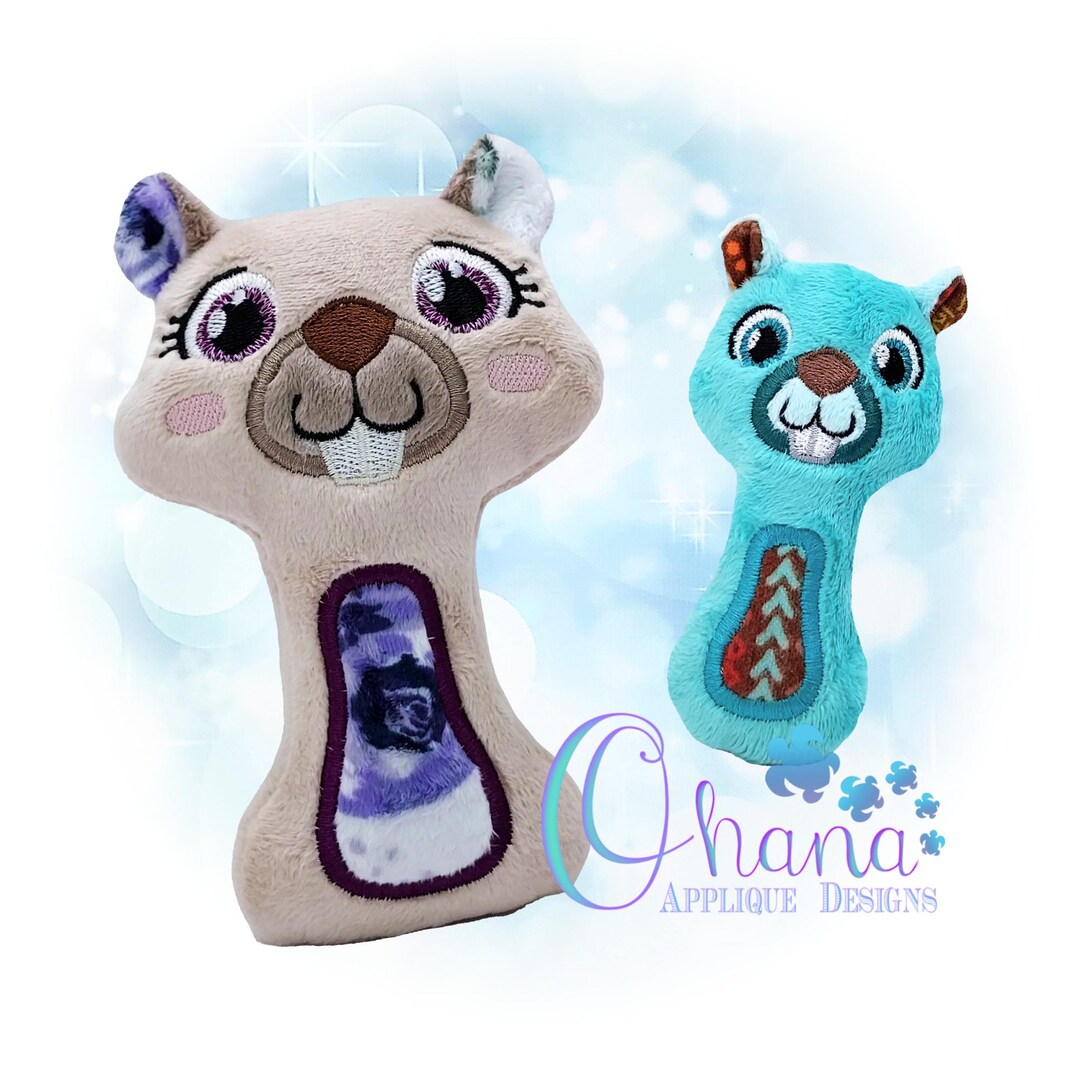 Beaver Rattle in the Hoop Machine Embroidery Design - Etsy