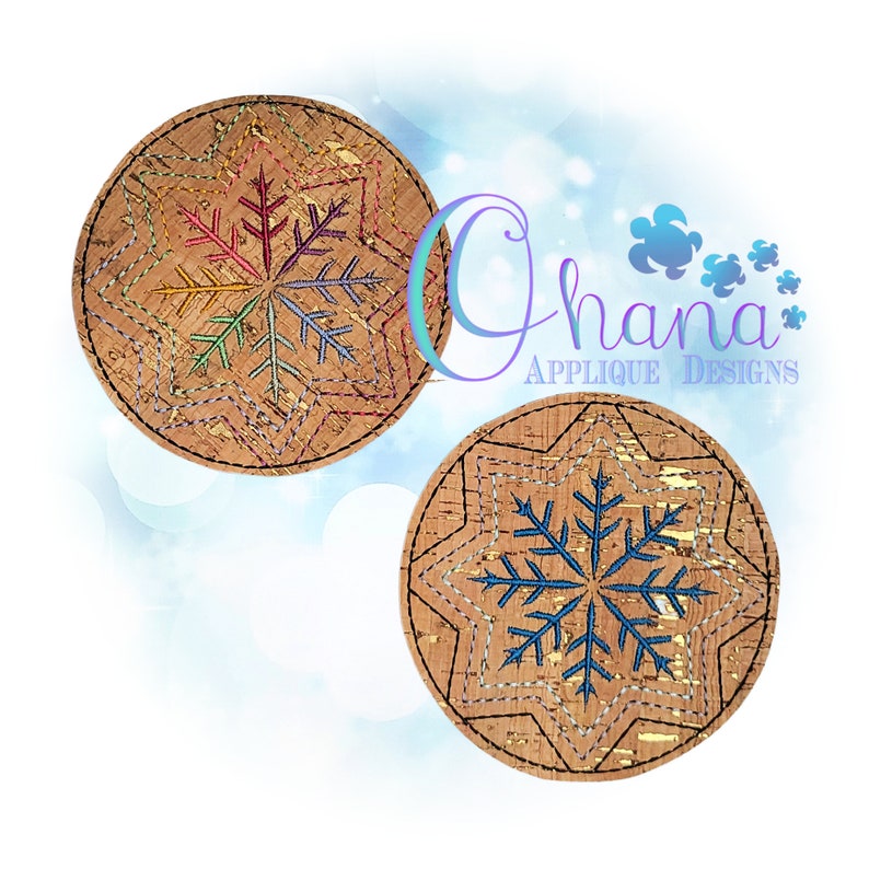 Snowflake Coaster in the Hoop Machine Embroidery Design - Etsy
