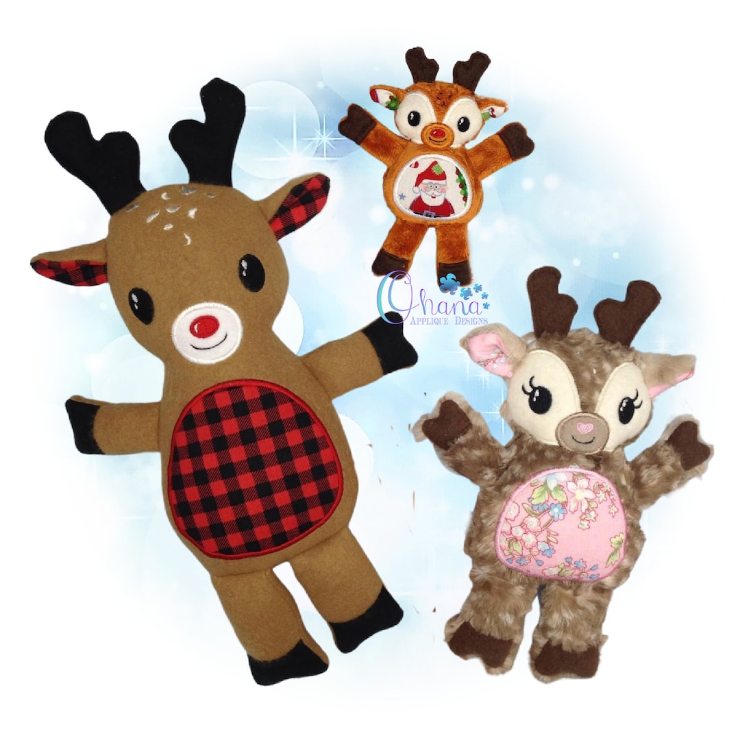 Reindeer Stuffie in the Hoop Embroidery Machine Design - Etsy
