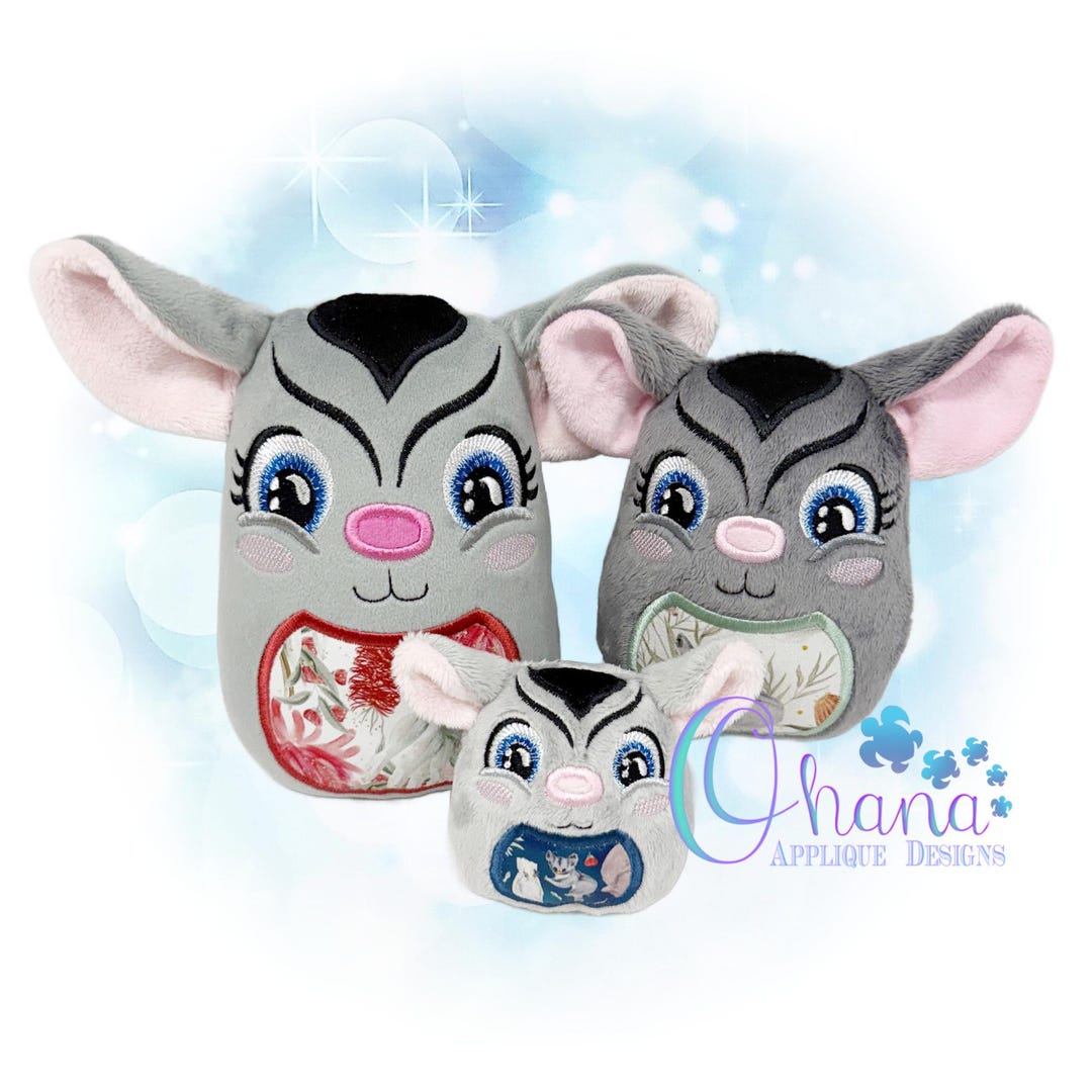 Intro Price! Sugar Glider Egglet Stuffie in the Hoop Machine Embroidery ...