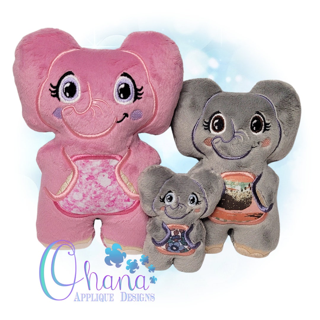 Elephant Stuffie in the Hoop Machine Embroidery Design - Etsy