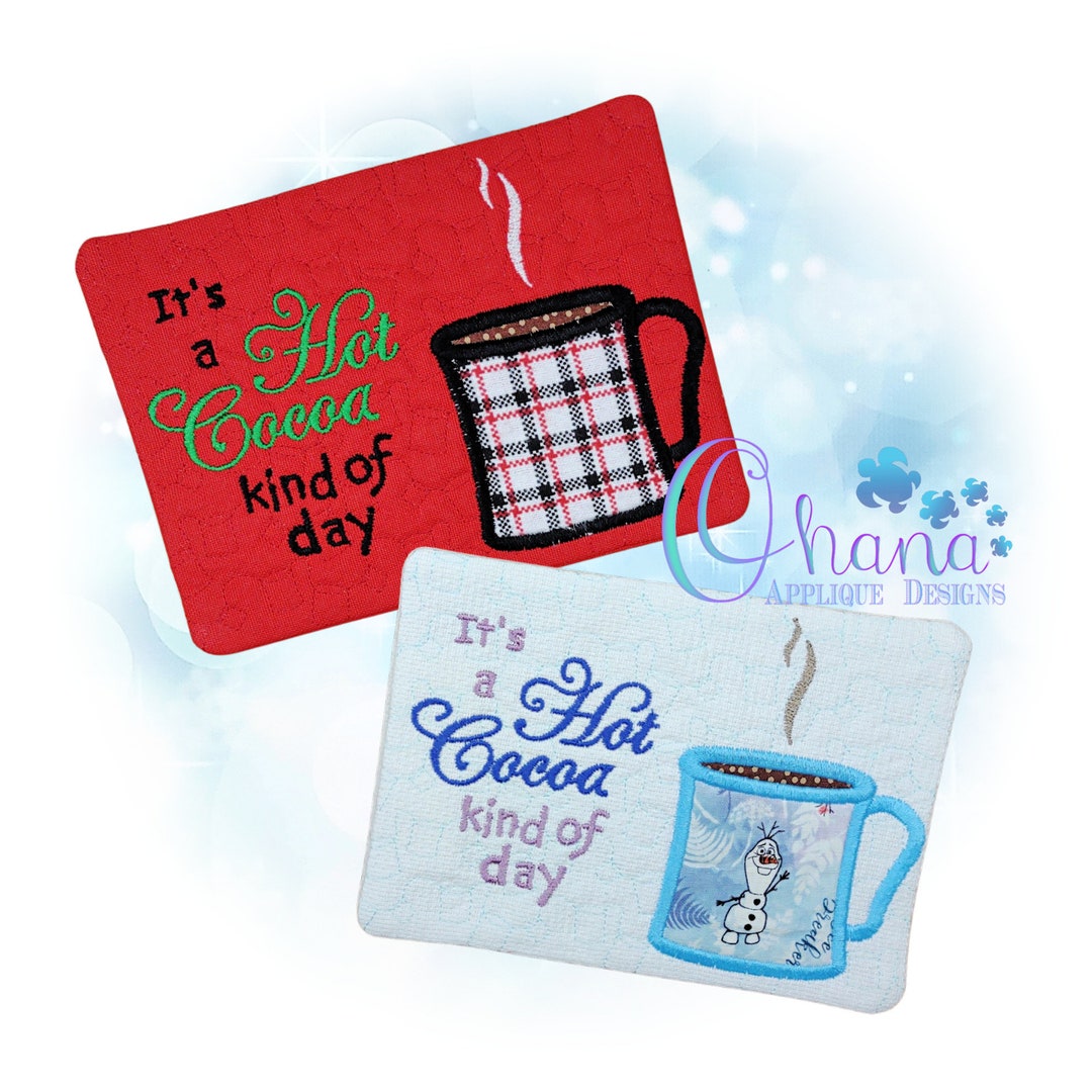 Cocoa Mug Rug in the Hoop Machine Embroidery Design - Etsy