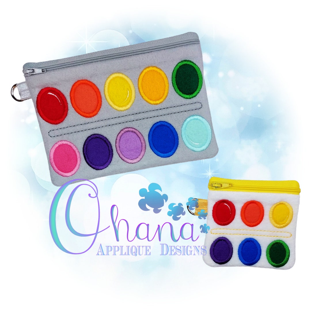 Paint Pallette Zipper Bag in the Hoop Machine Embroidery Design - Etsy