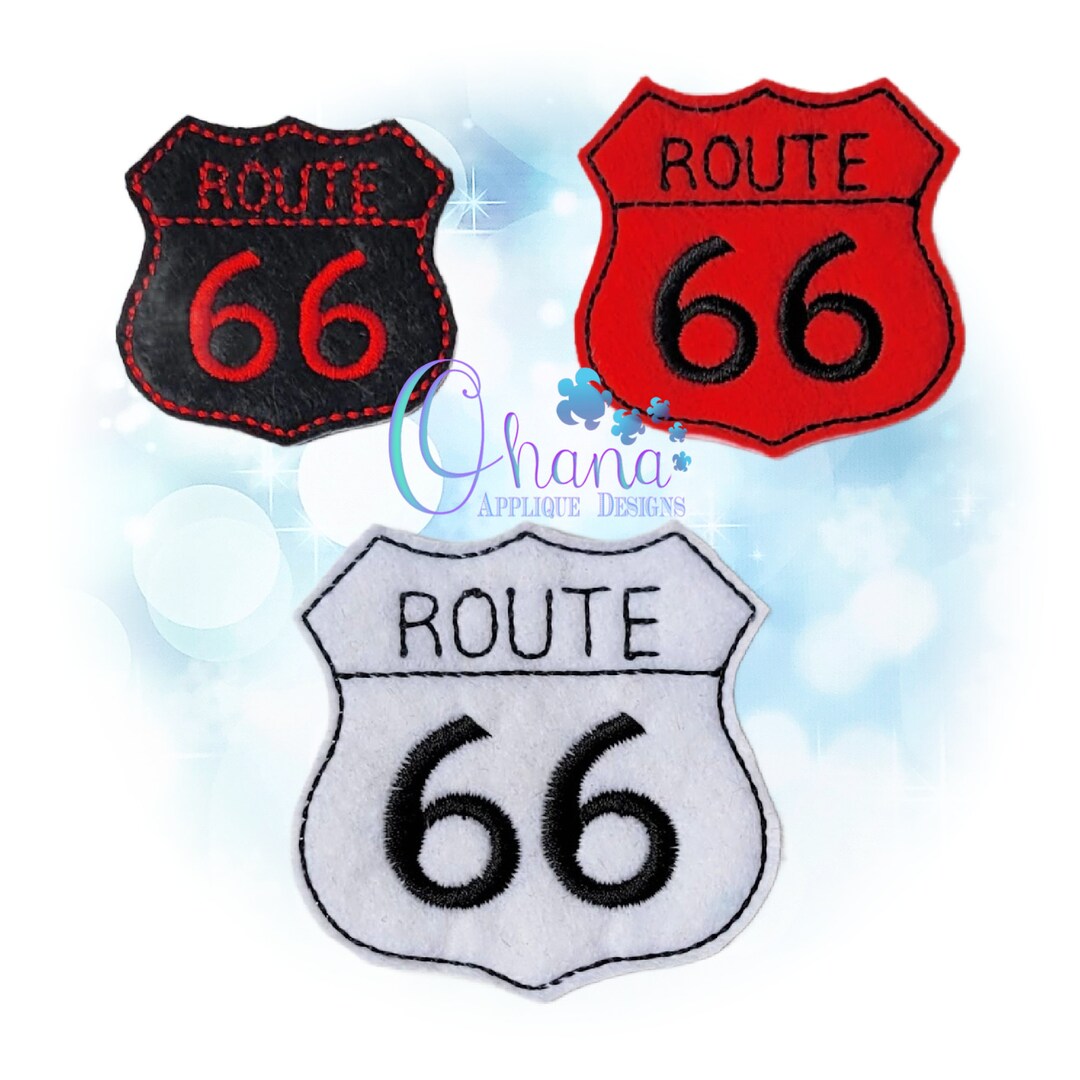 Route 66 Feltie in the Hoop Machine Embroidery Design - Etsy